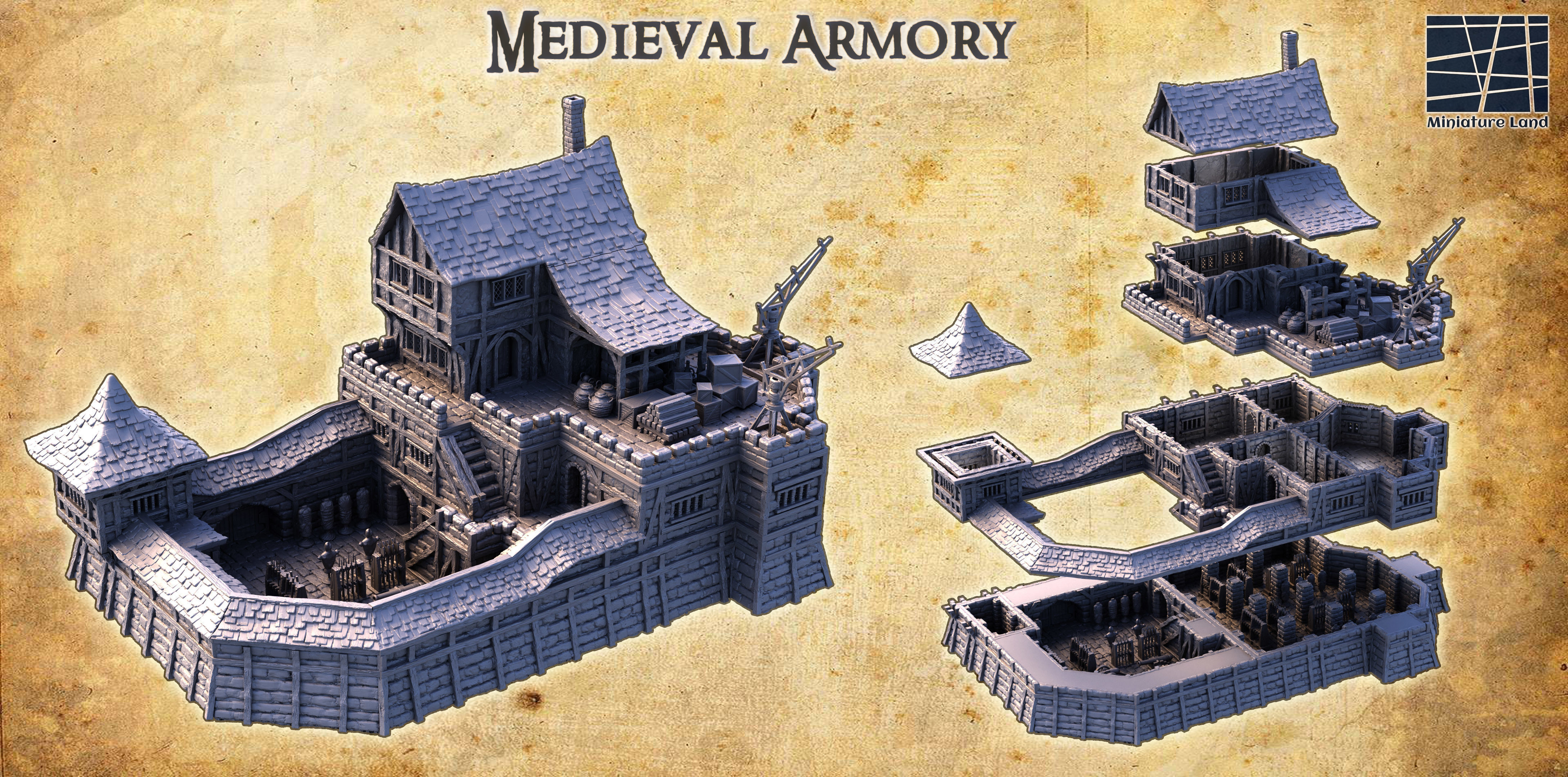 Medieval Armory Tabletop Terrain 28 MM 3D model 3D printable | CGTrader