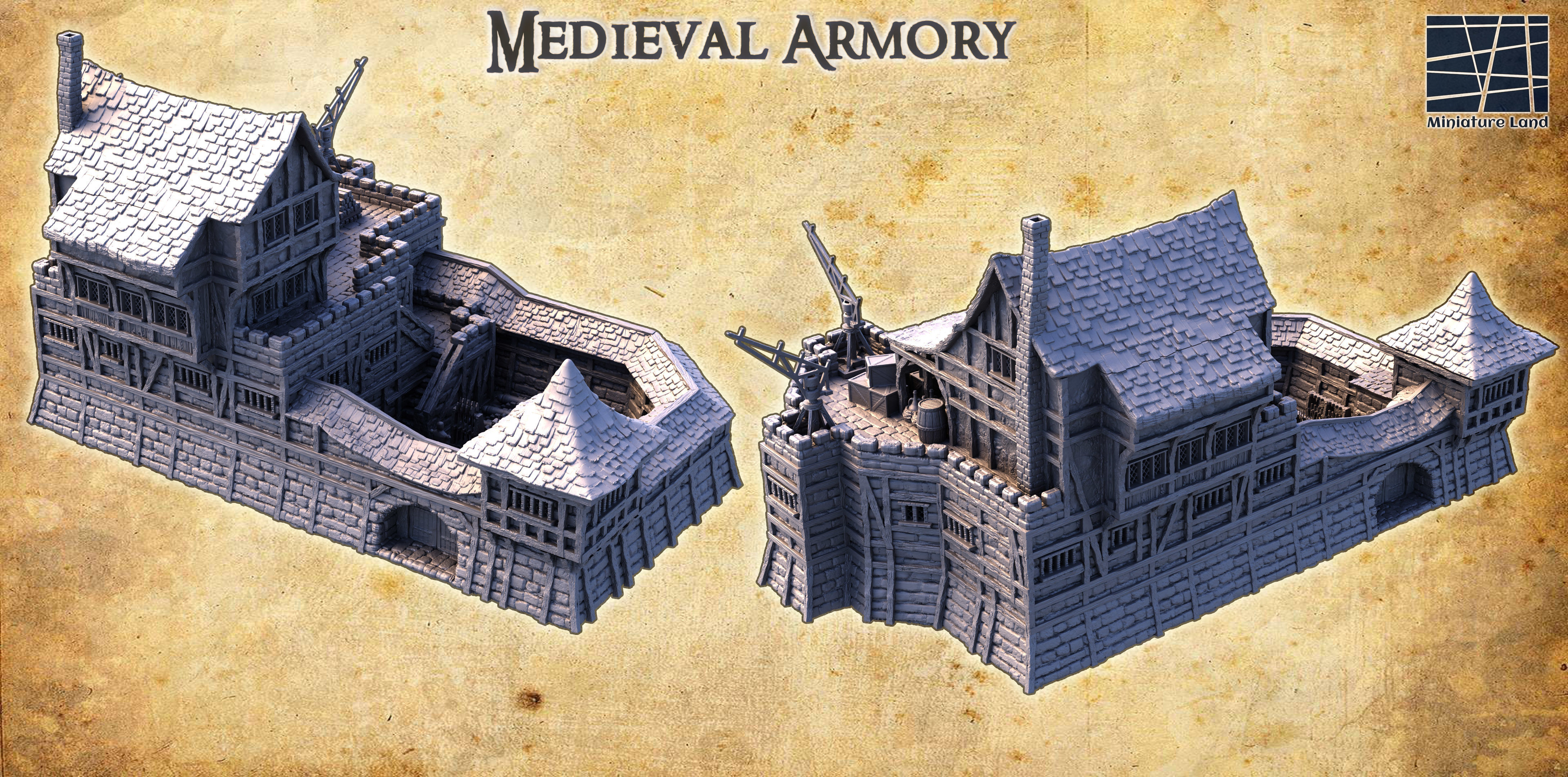 Medieval Armory Tabletop Terrain 28 MM 3D model 3D printable | CGTrader