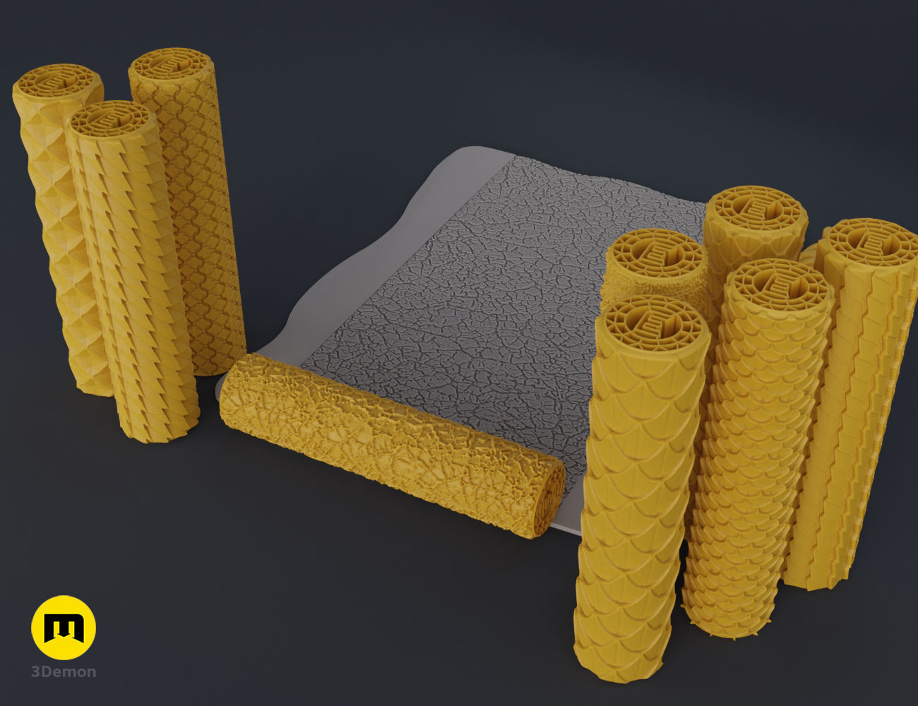 DnD Texture Rollers Scales and armor 3D model 3D printable | CGTrader