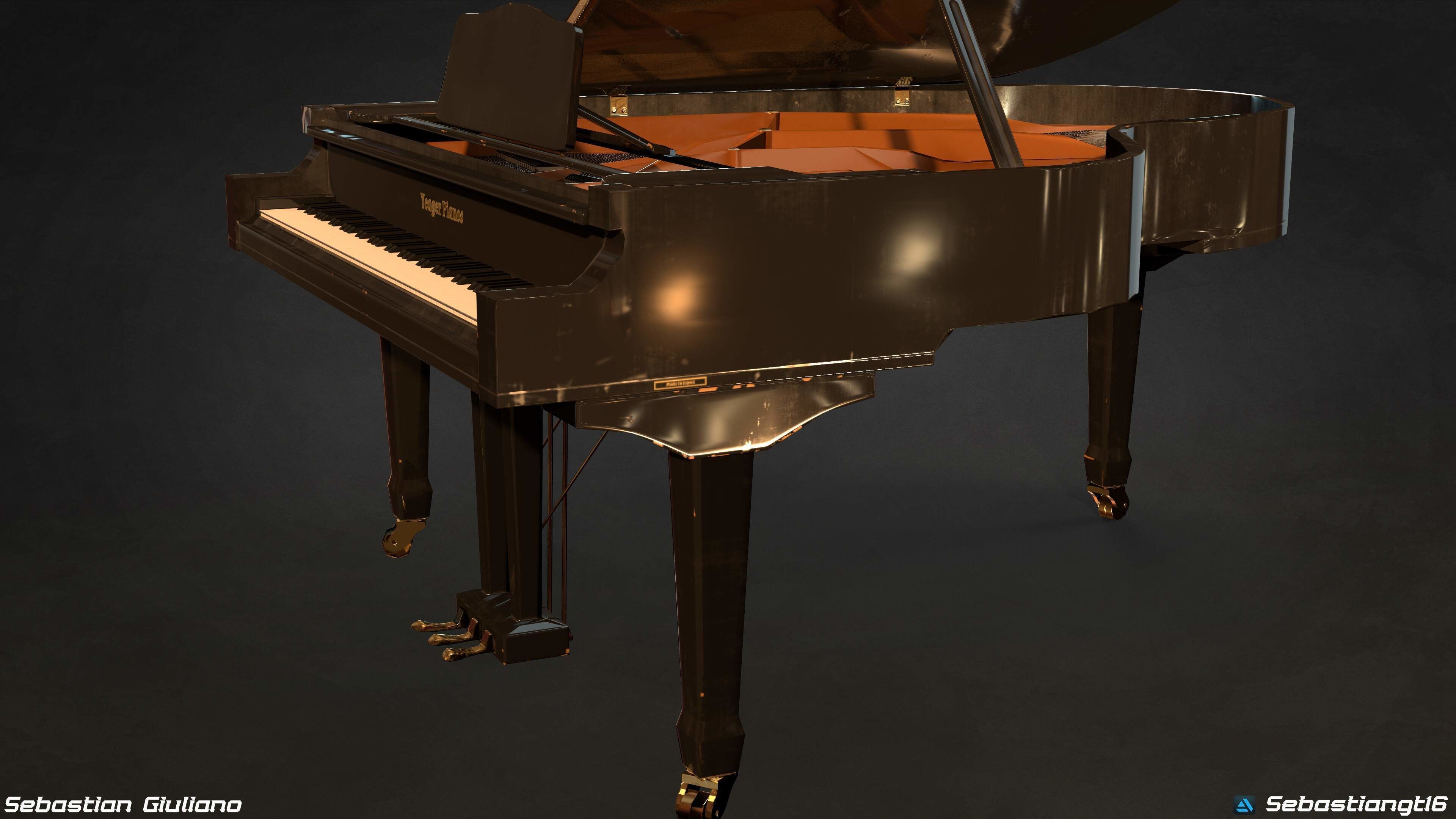 3D model Original Grand Piano VR / AR / low-poly | CGTrader