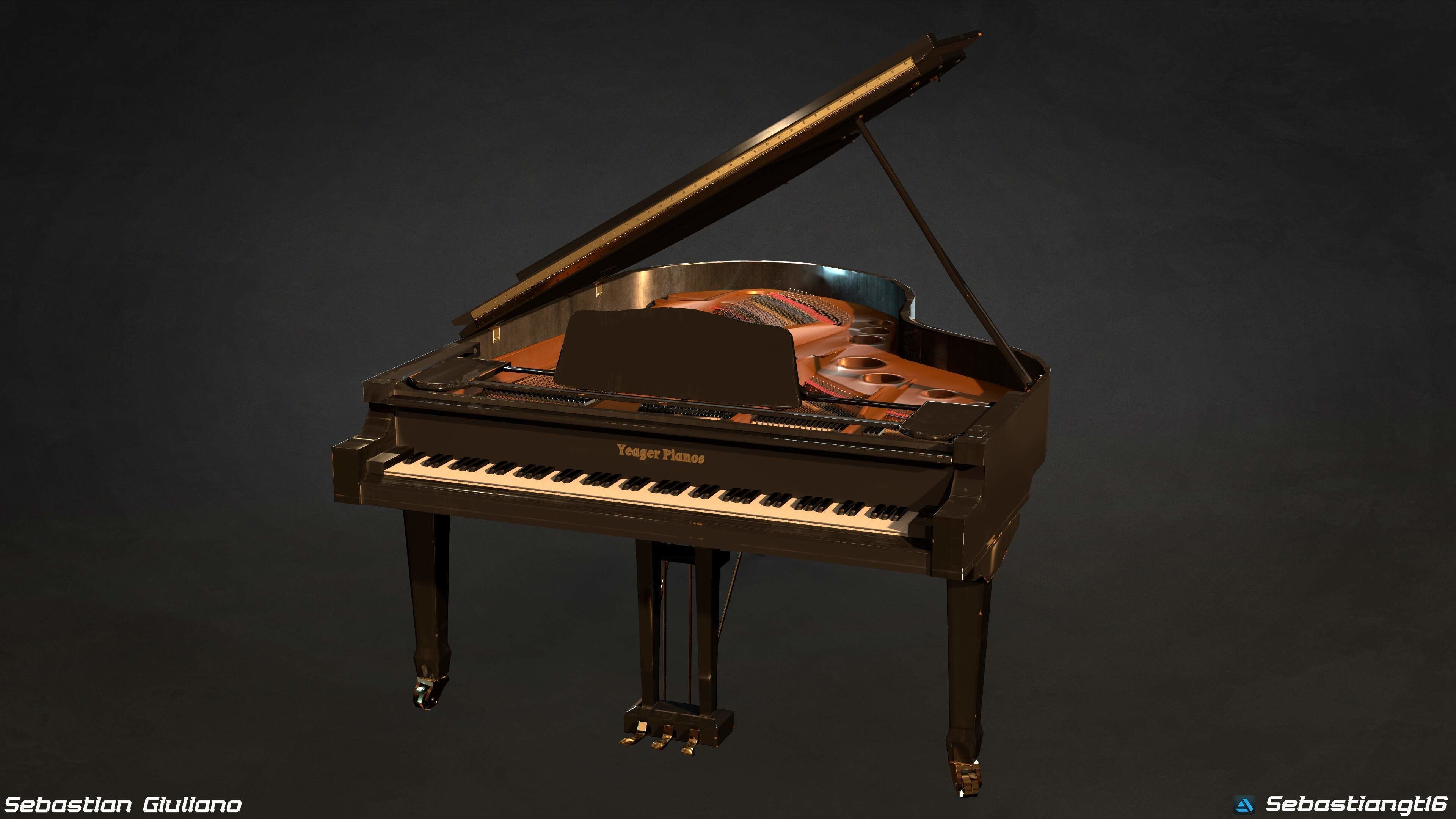 3D model Original Grand Piano VR / AR / low-poly | CGTrader
