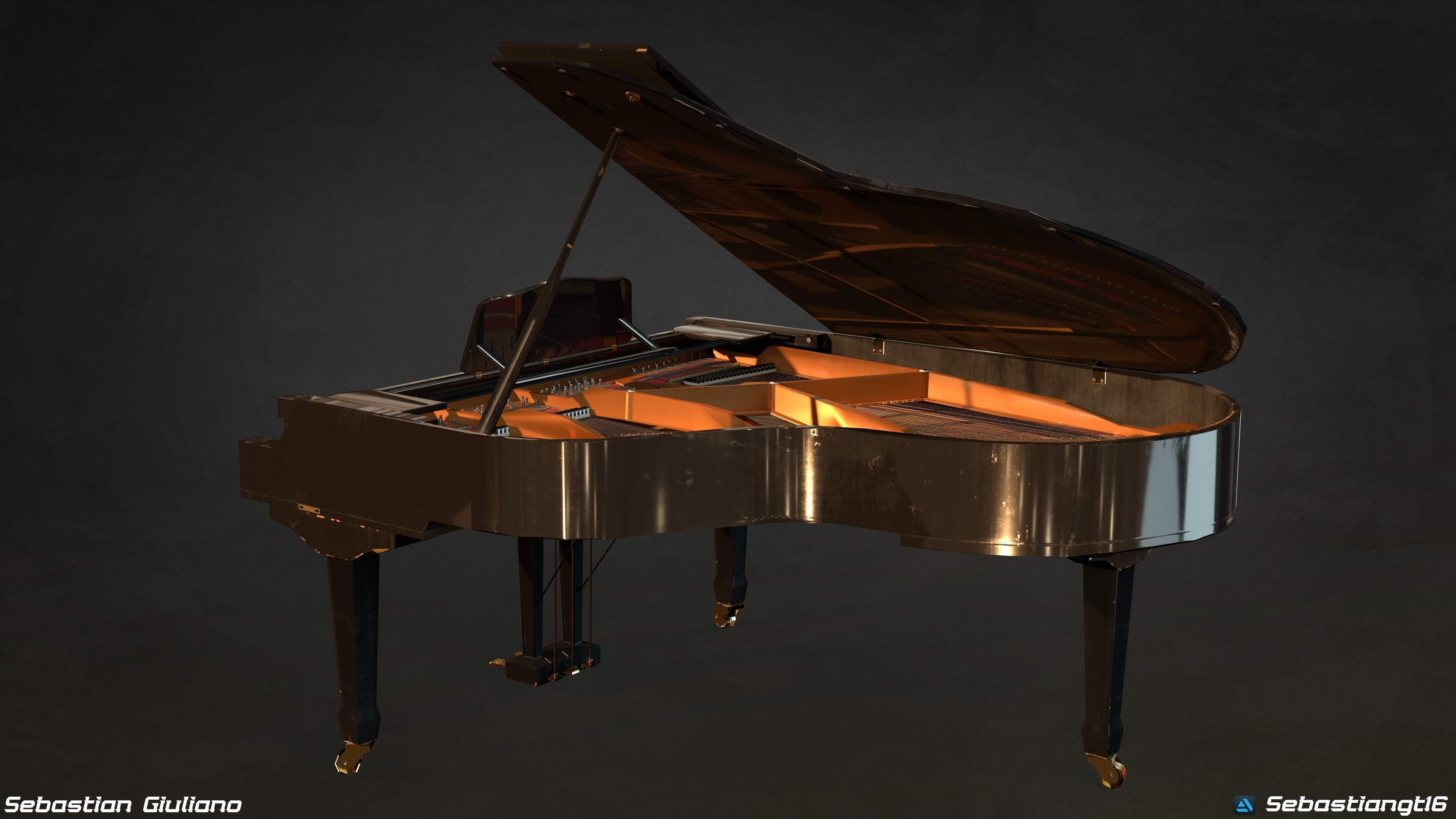 3D model Original Grand Piano VR / AR / low-poly | CGTrader