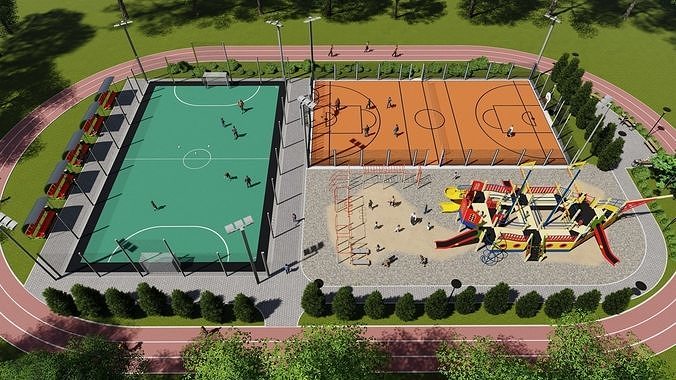 3D model of a sports ground 3D model | CGTrader