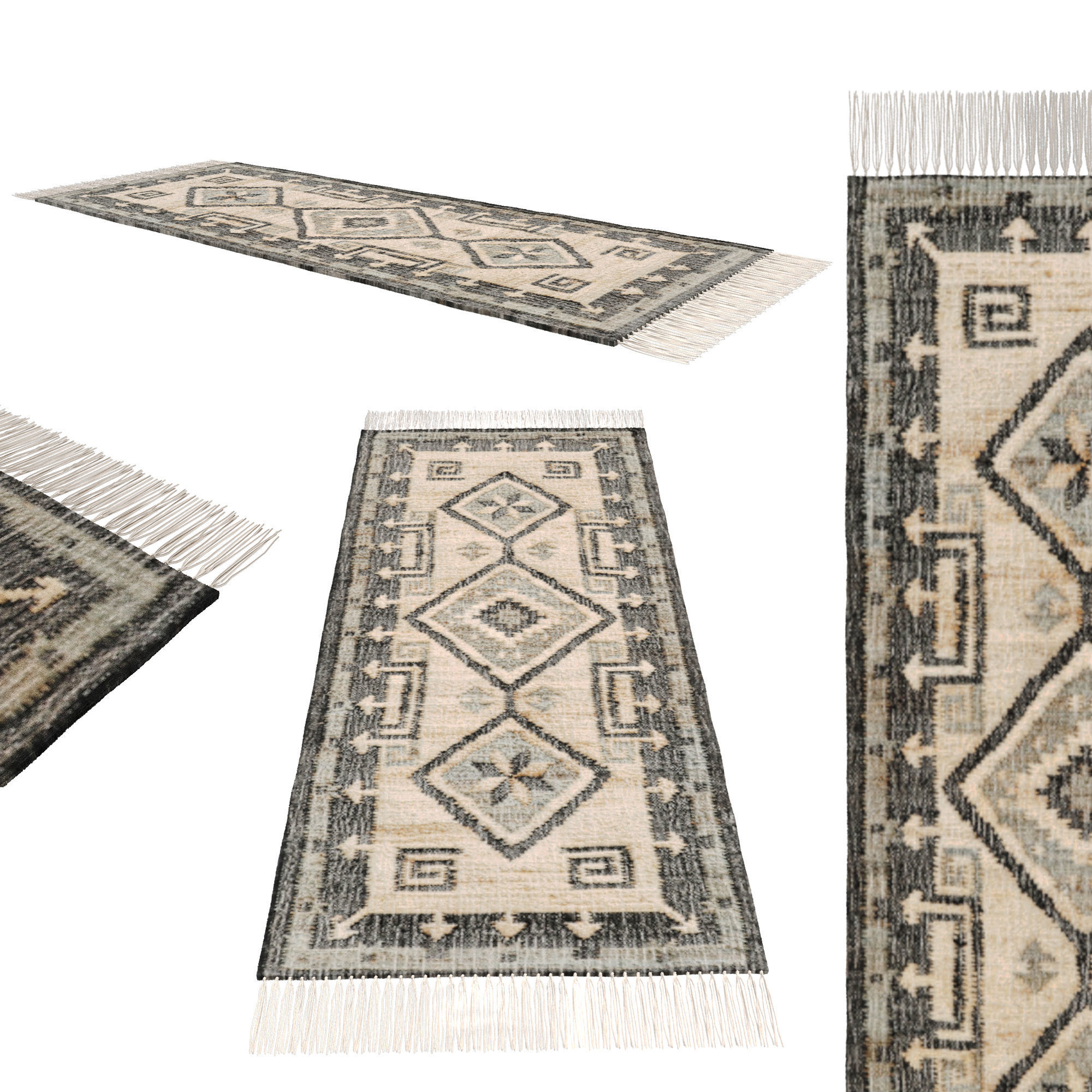 Tribe Jute - Beige Jute Rug 3D model | CGTrader