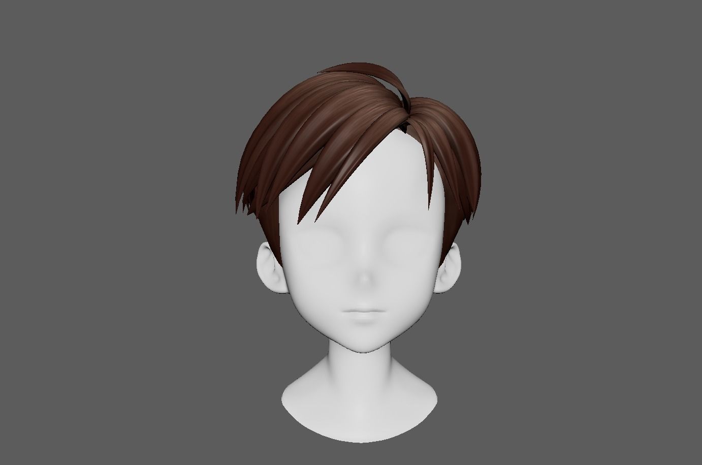 3D model Anime hair style 05 low poly for boy VR / AR / low-poly | CGTrader