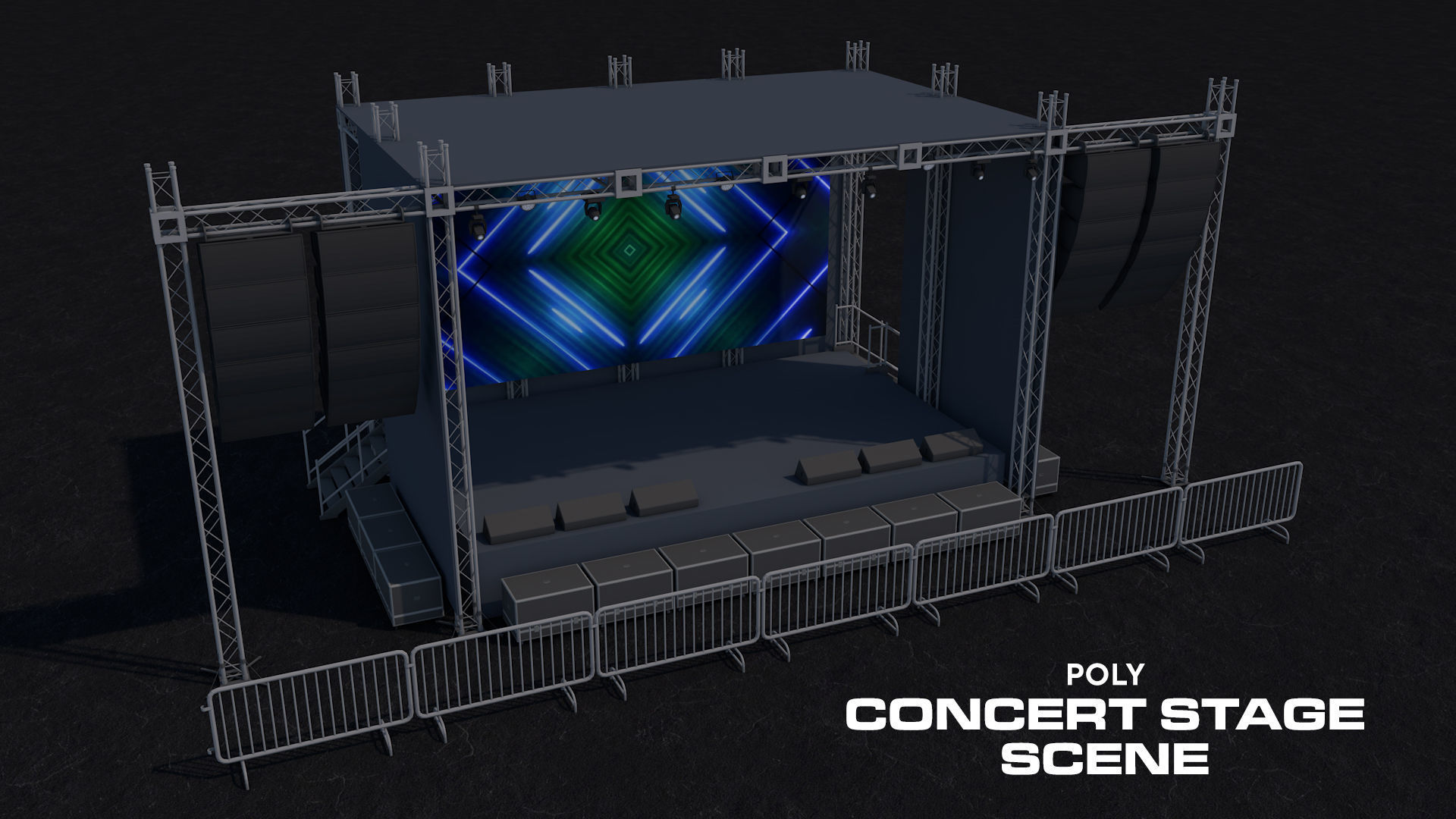 3D model Poly Concert Stage Scene VR / AR / low-poly | CGTrader