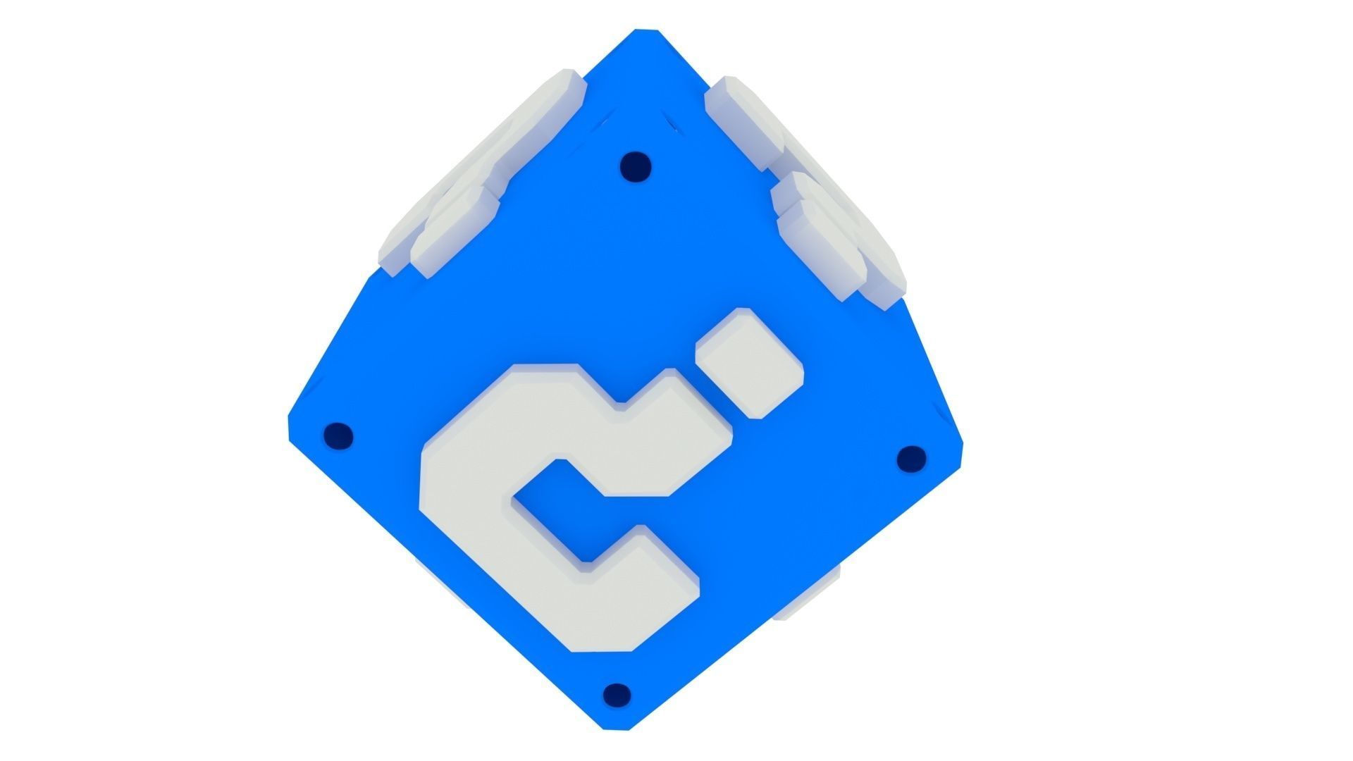3D model Blue Super Mario Mystery Block VR / AR / low-poly | CGTrader