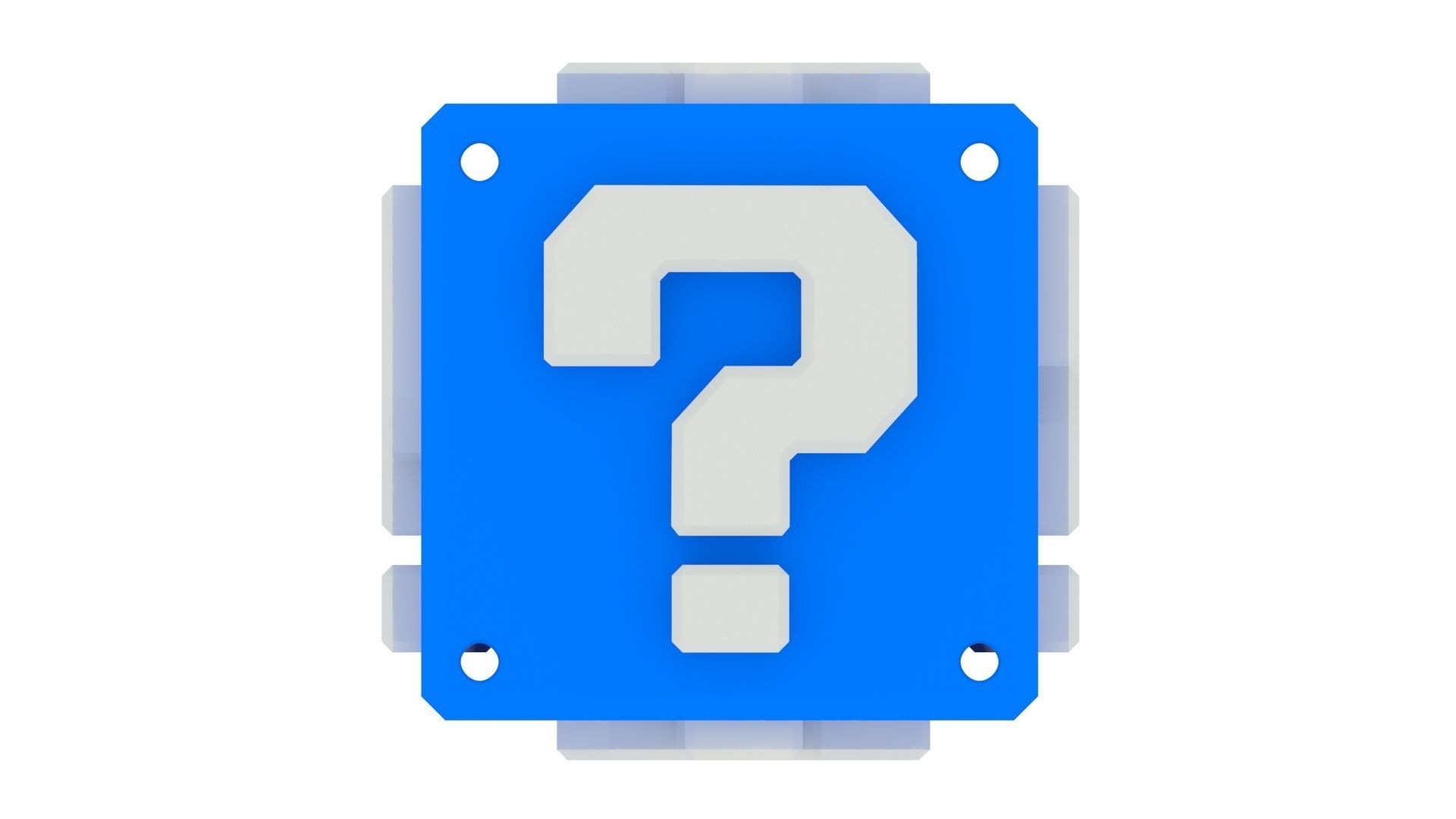 3D model Blue Super Mario Mystery Block VR / AR / low-poly | CGTrader