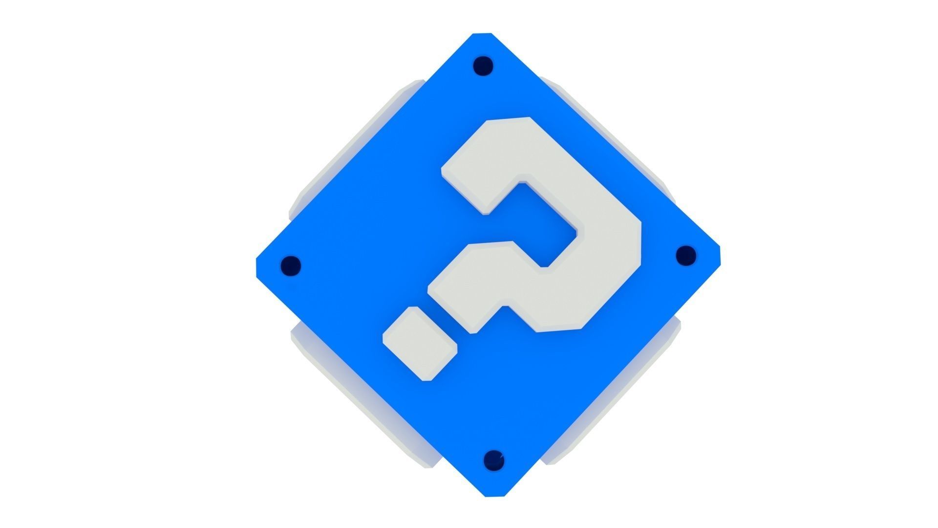 3D model Blue Super Mario Mystery Block VR / AR / low-poly | CGTrader