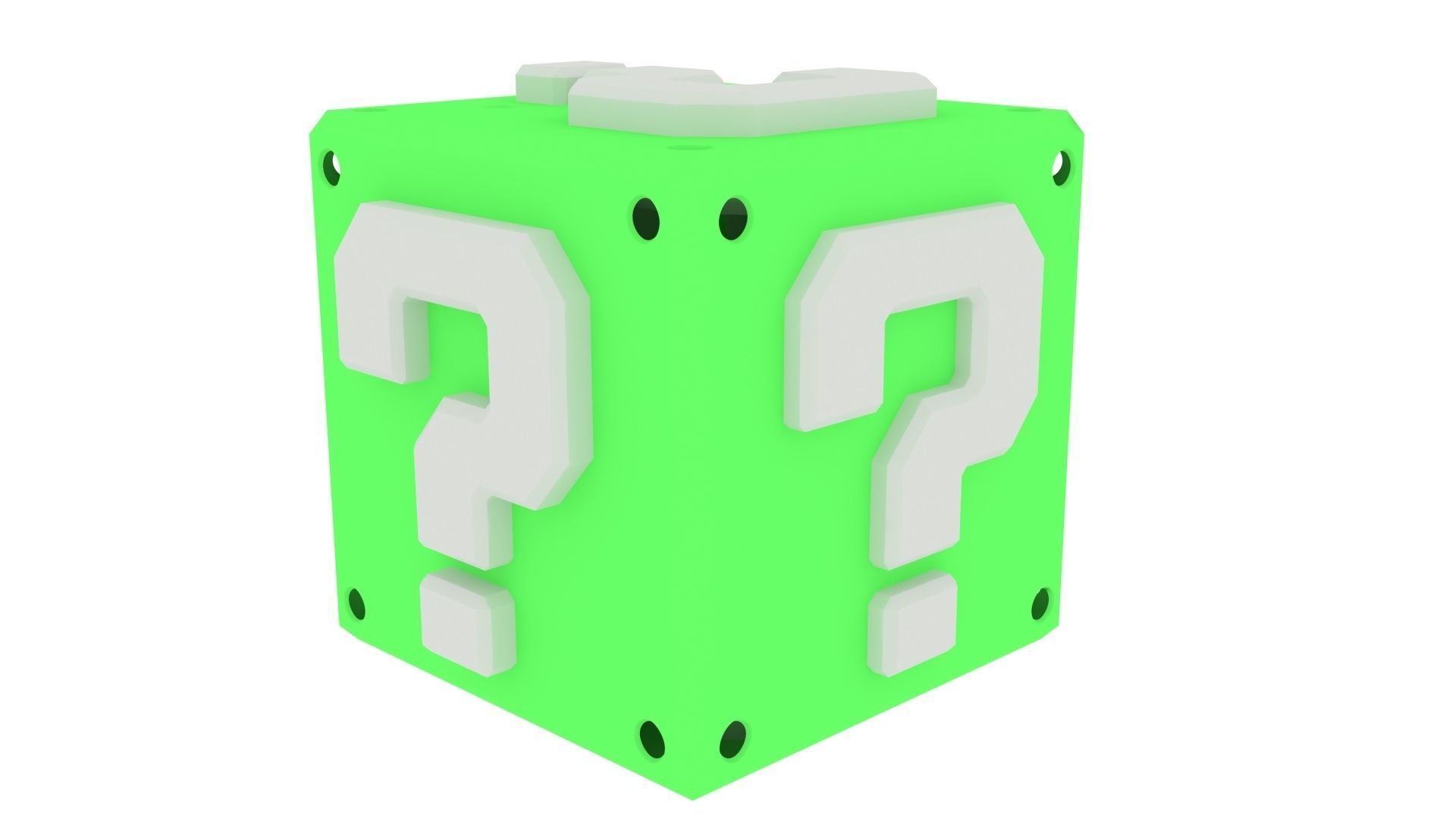 3D model Green Super Mario Mystery Block VR / AR / low-poly | CGTrader