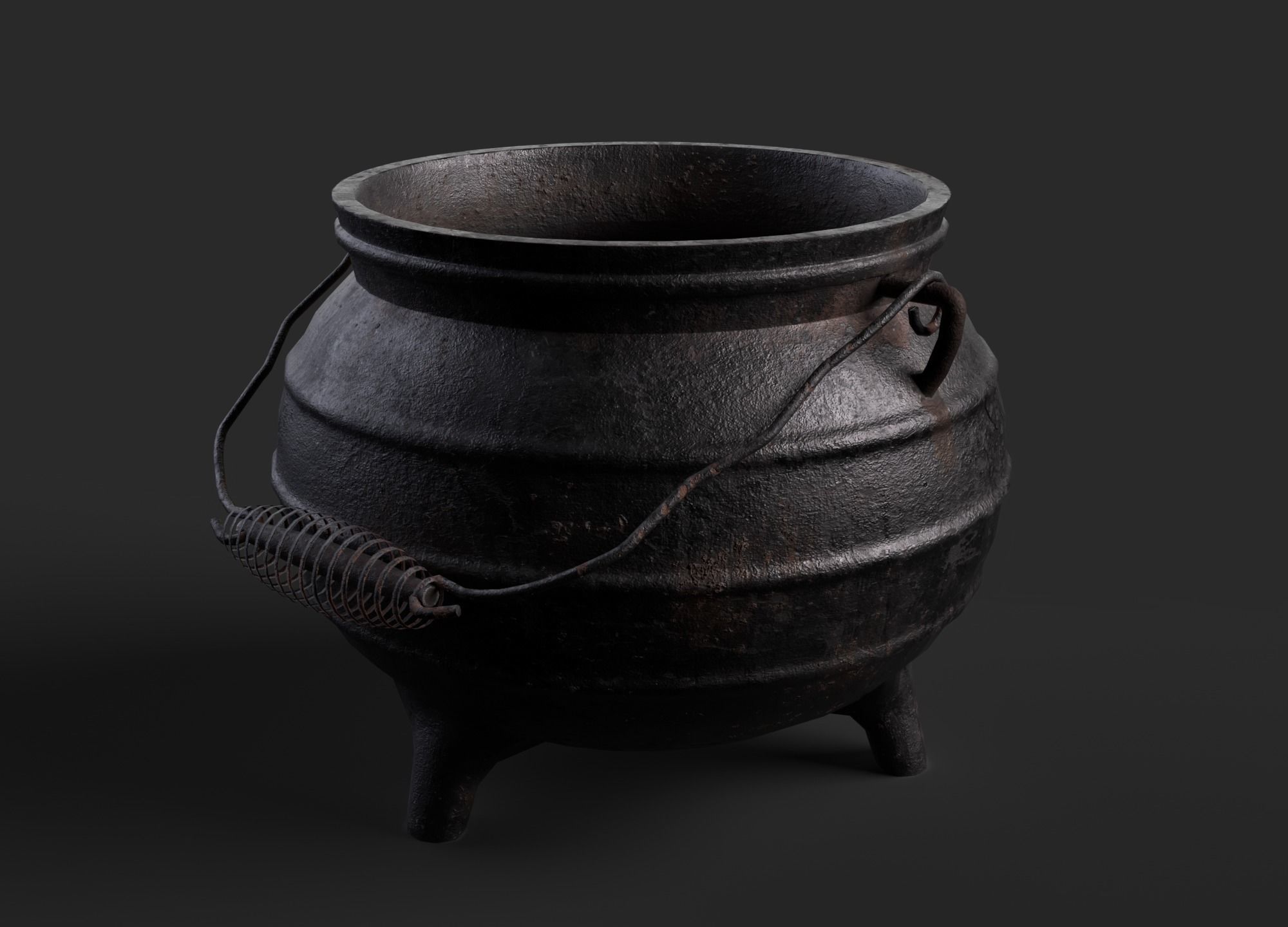 3D model Alchemy Cauldron with Unique Handle - Game-Ready 3D Model VR ...