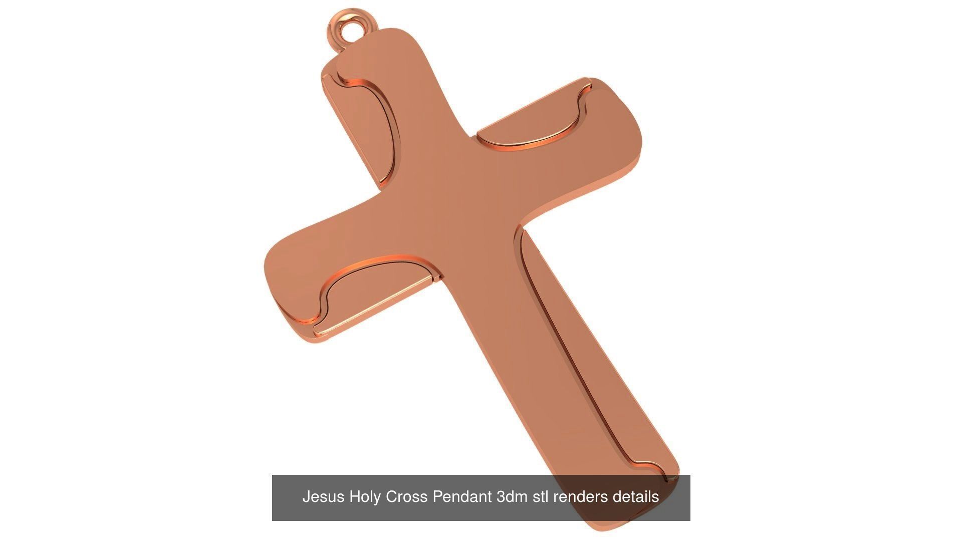 14 Plain Gold Jesus Holy Cross Pendant 3dm stl renders details 3D Model ...