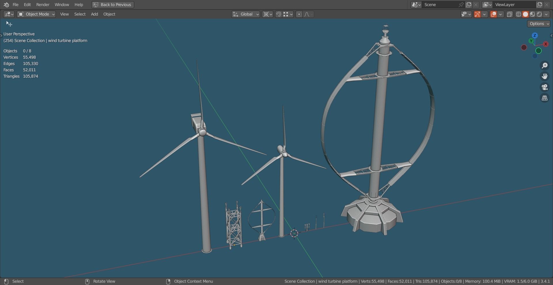 3D model Generic Wind Turbines VR / AR / low-poly | CGTrader