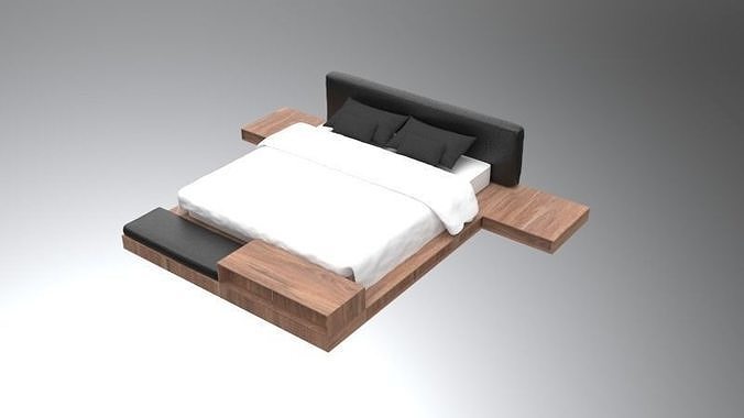 BED WOODWORK free 3D model | CGTrader
