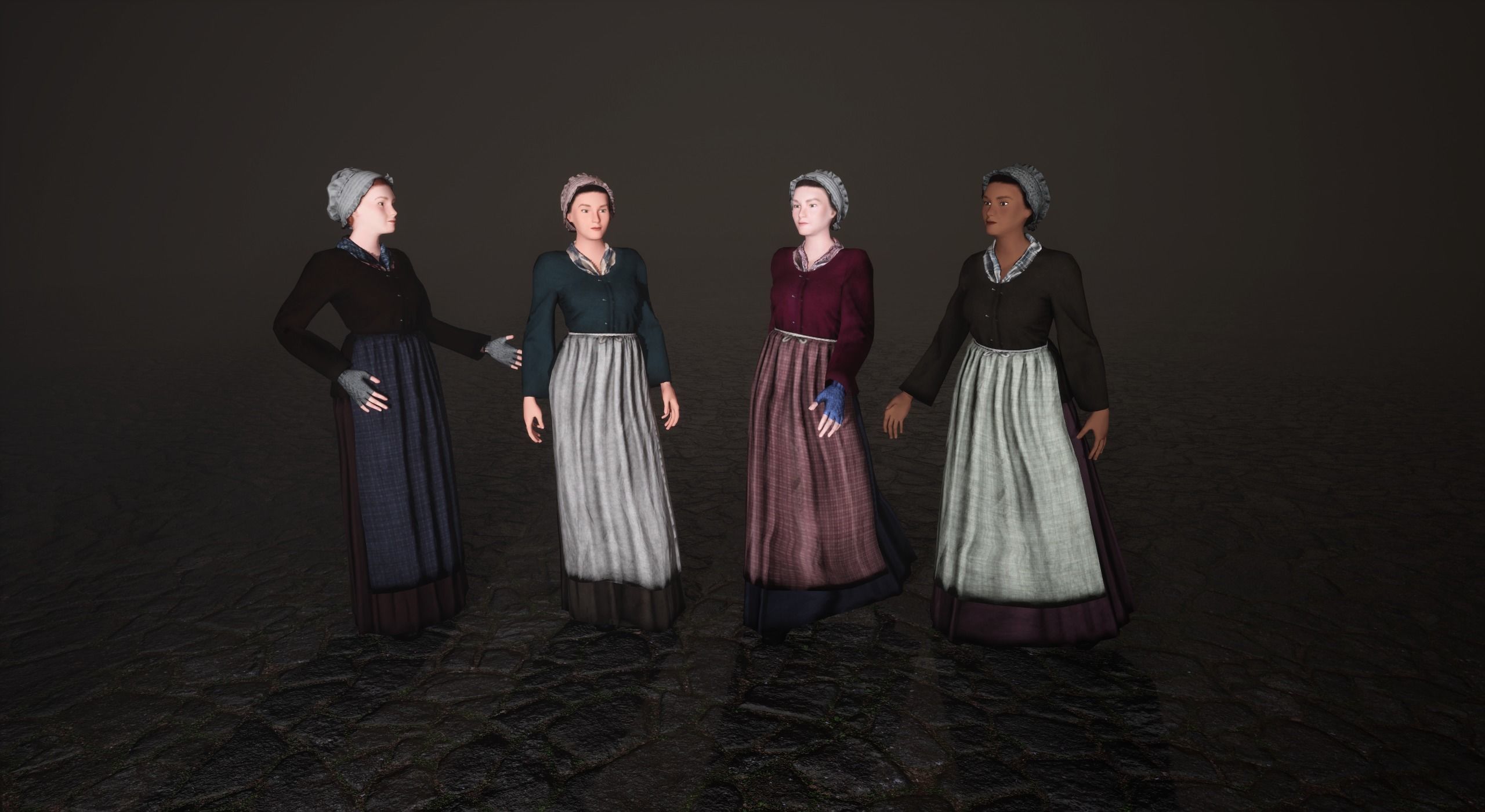 3D Model Collection Low Poly Working Class Men and Woman VR / AR / low ...