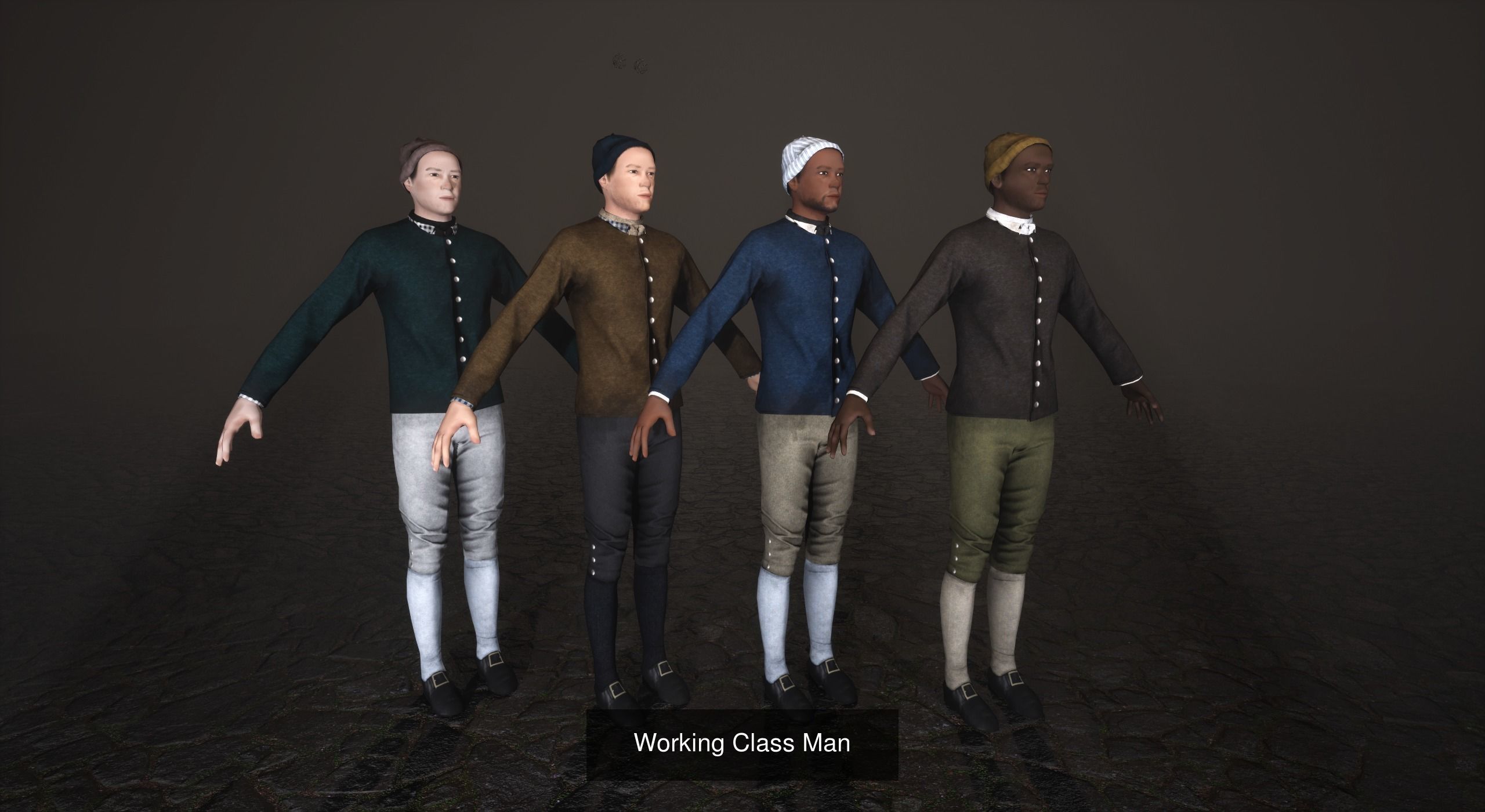 3D Model Collection Low Poly Working Class Men and Woman VR / AR / low ...