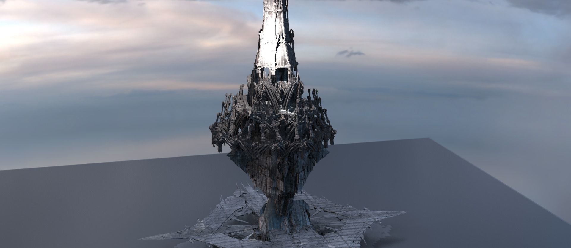 Bermuda Triangle pyramid tower 3D model | CGTrader