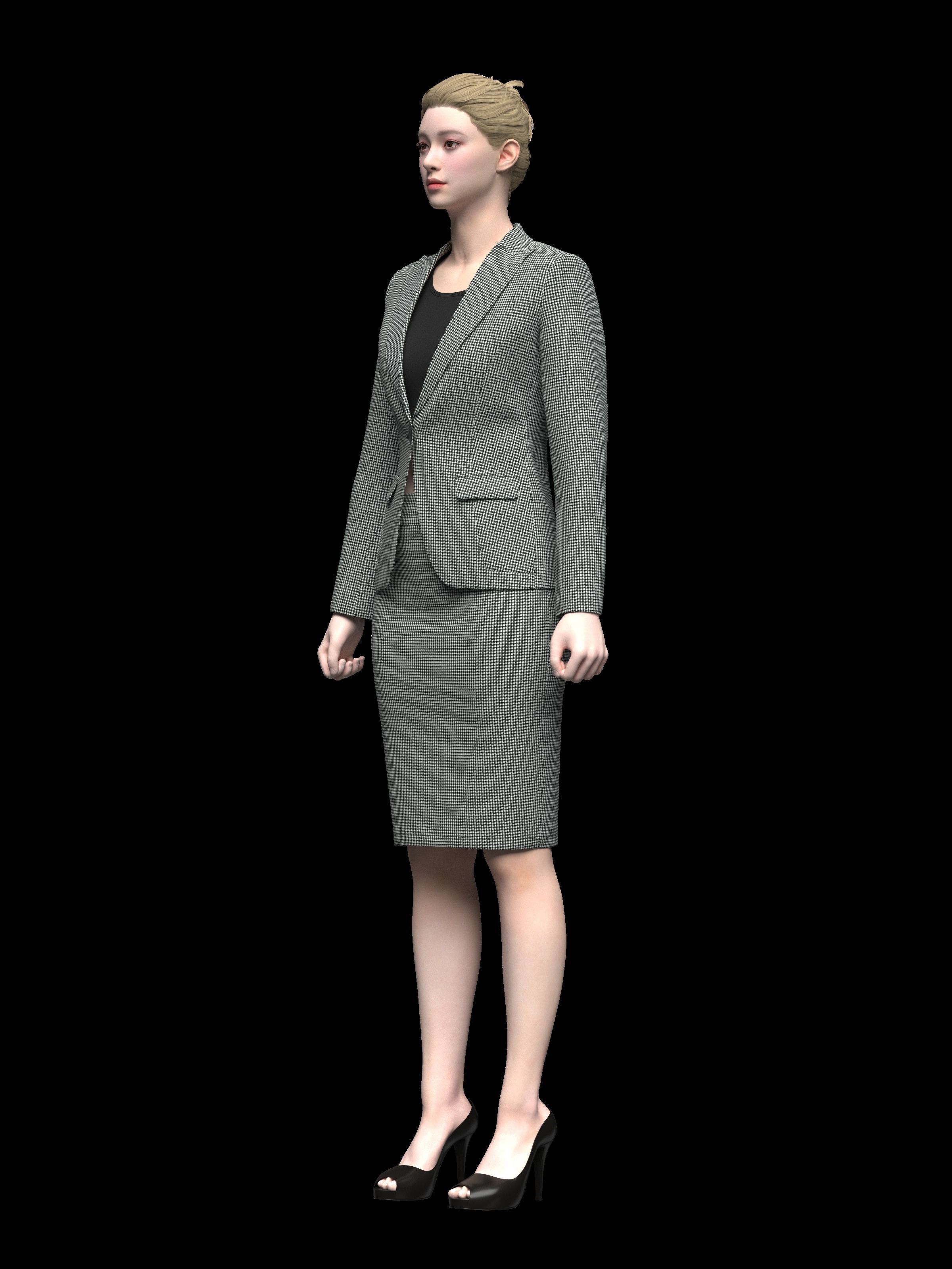 Ladies Office wear Coat and Skirt 3d Model 3D model | CGTrader