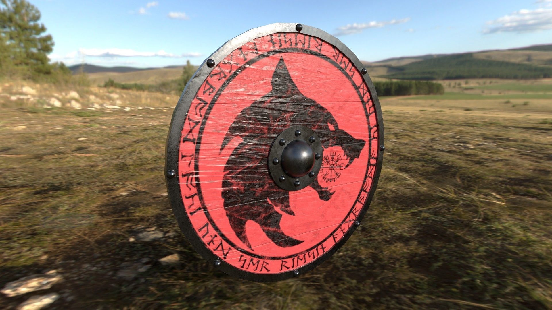 3D model Viking Shield of the Wolf Clan VR / AR / low-poly | CGTrader
