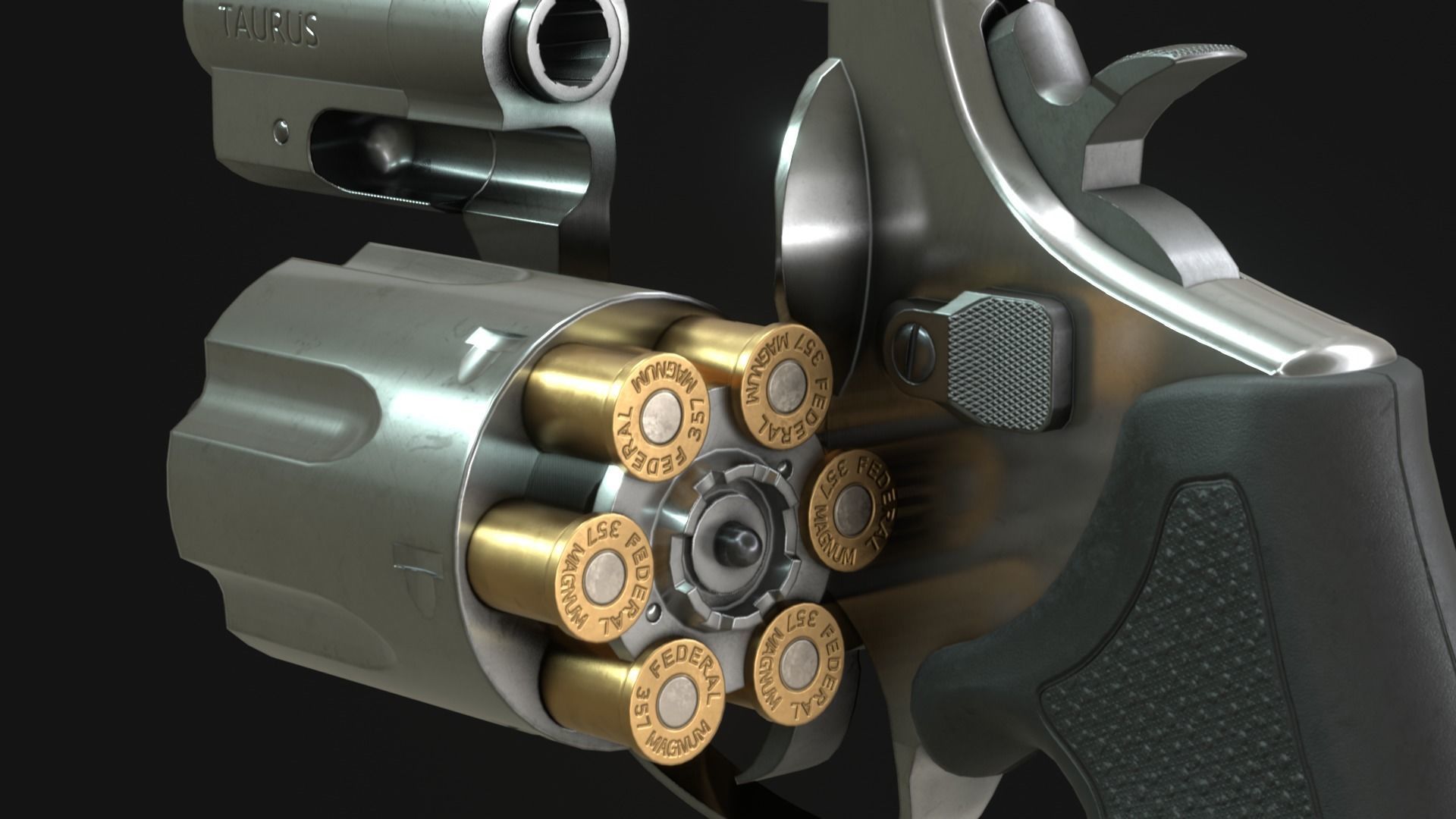 3D model Taurus 606 Revolver 357 Magnum and Speedloader - Game Asset VR ...