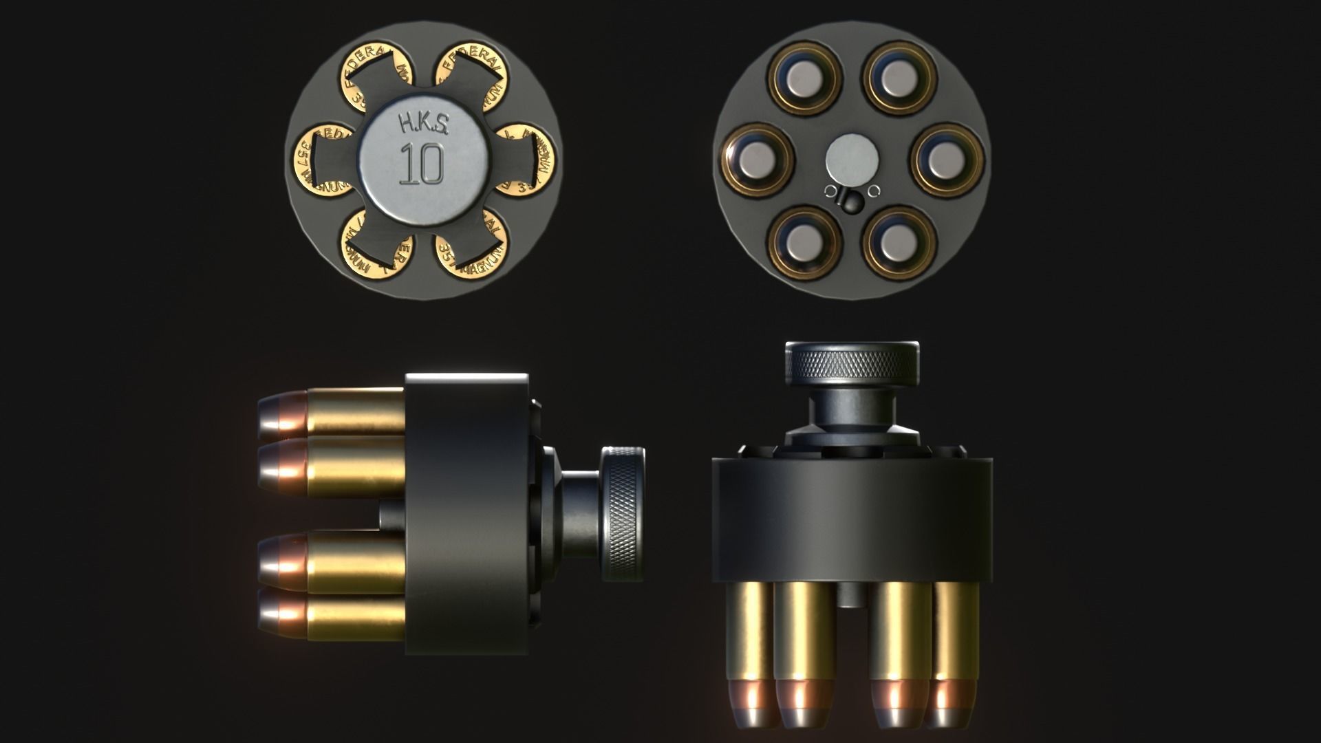 3D model Taurus 606 Revolver 357 Magnum and Speedloader - Game Asset VR ...