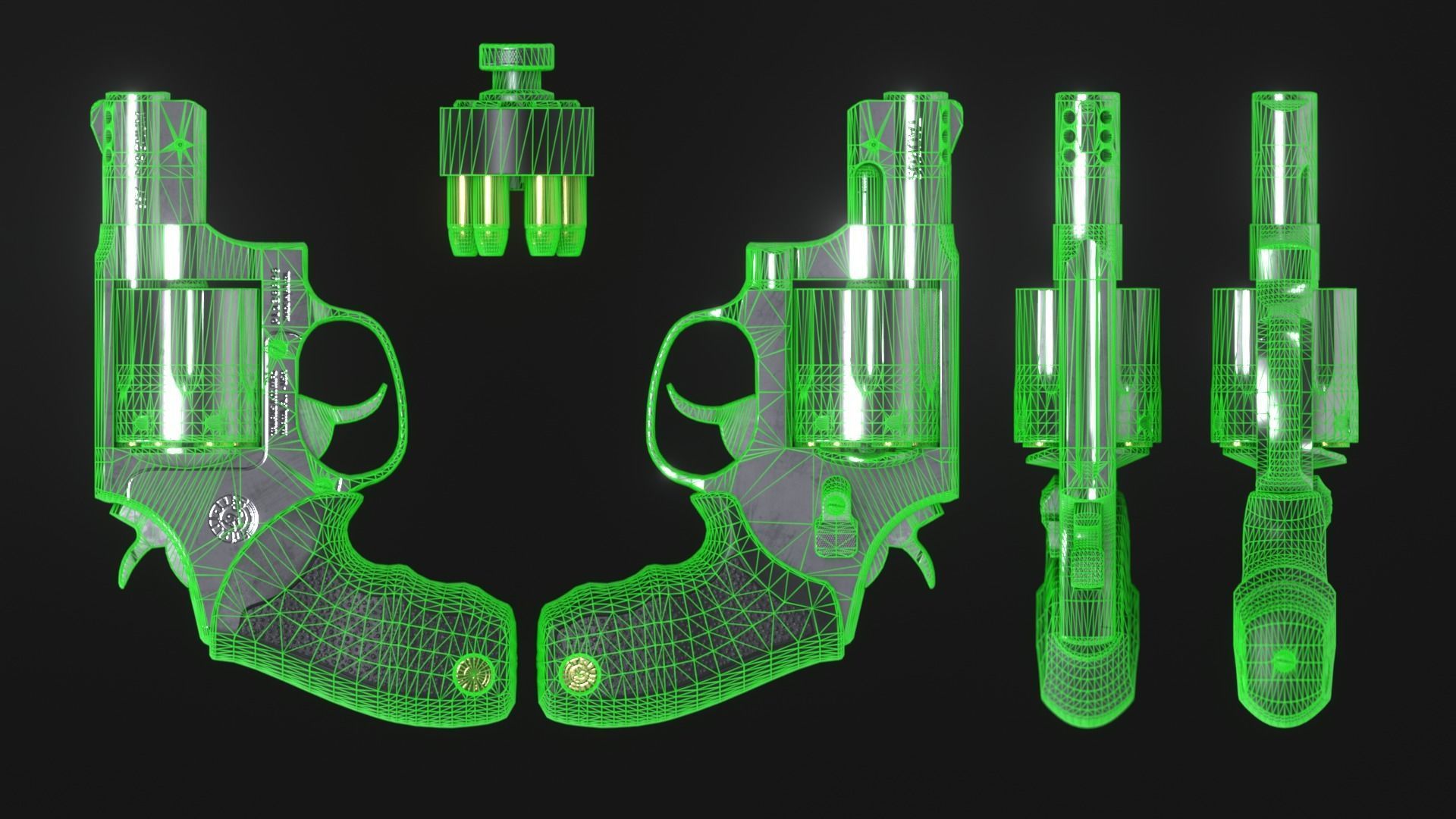 3D model Taurus 606 Revolver 357 Magnum and Speedloader - Game Asset VR ...