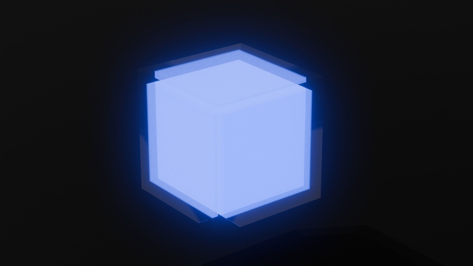 blue glowing cube free 3D model | CGTrader