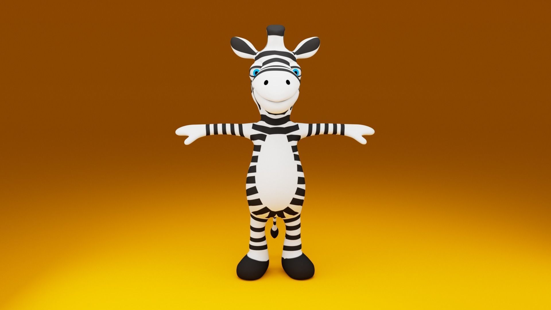 Bold Stylized Cartoon Zebra 3D model | CGTrader
