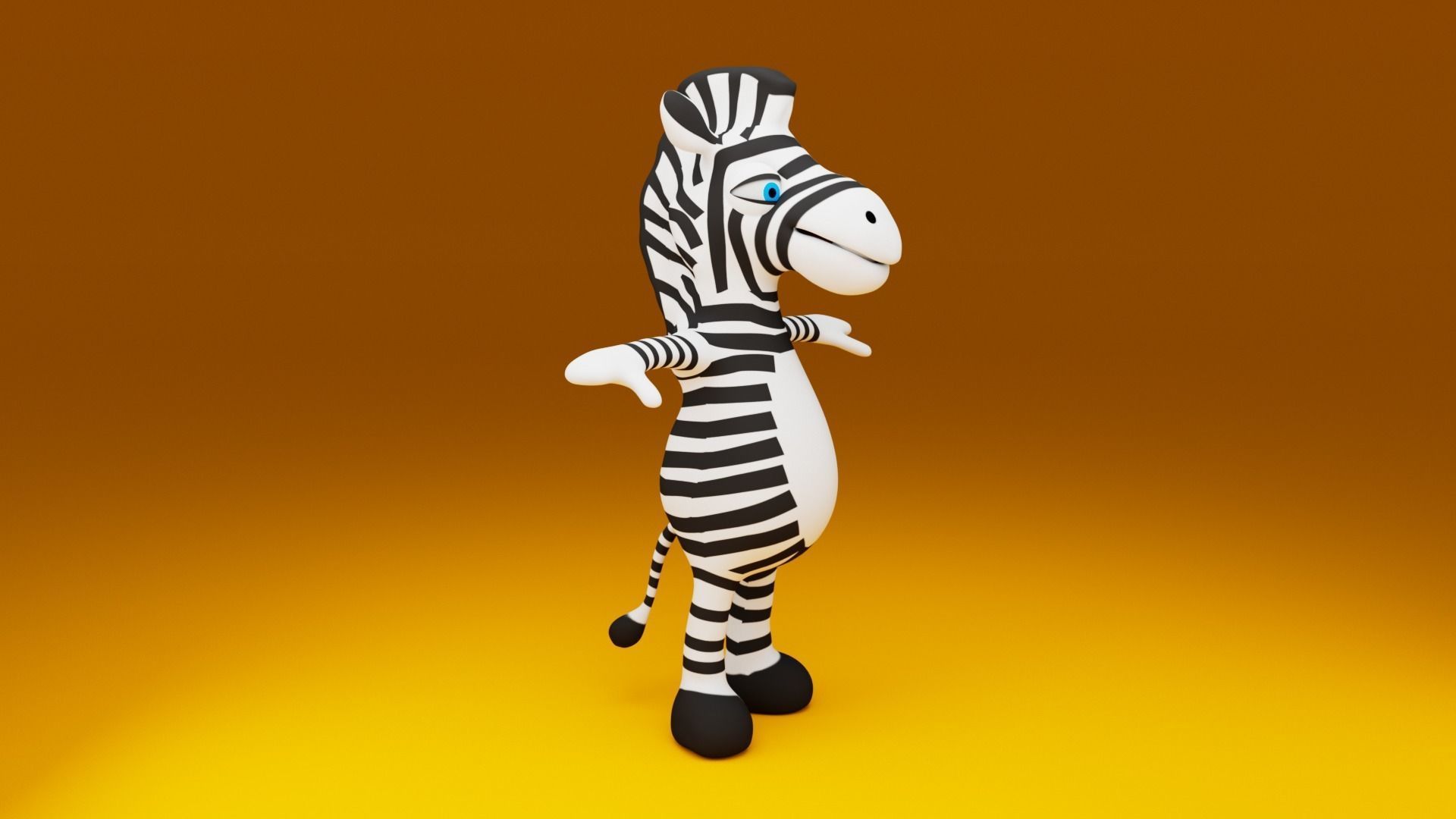 Bold Stylized Cartoon Zebra 3D model | CGTrader