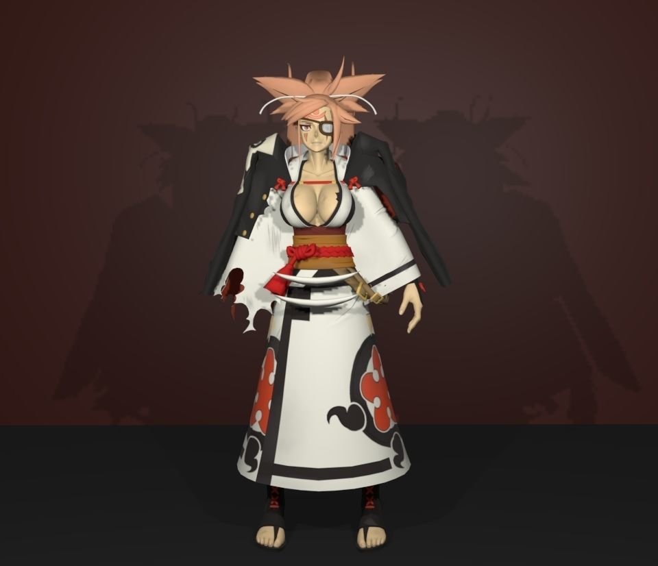 baiken 3D model animated rigged | CGTrader