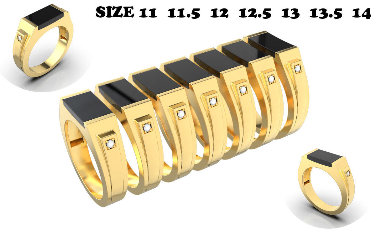Signet ring 0803 3D model 3D printable | CGTrader