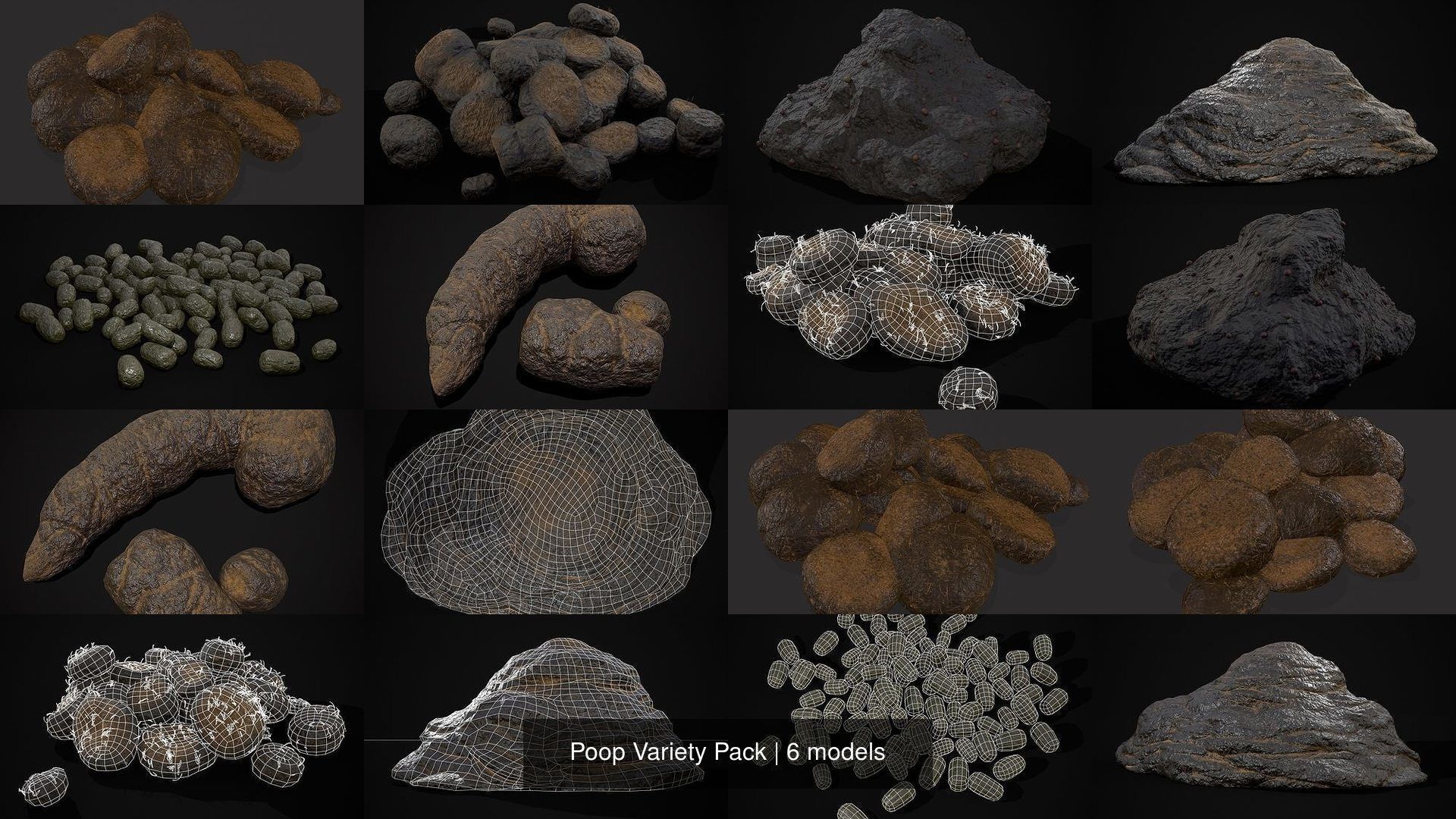 3D Model Collection Poop Variety Pack VR / AR / low-poly | CGTrader