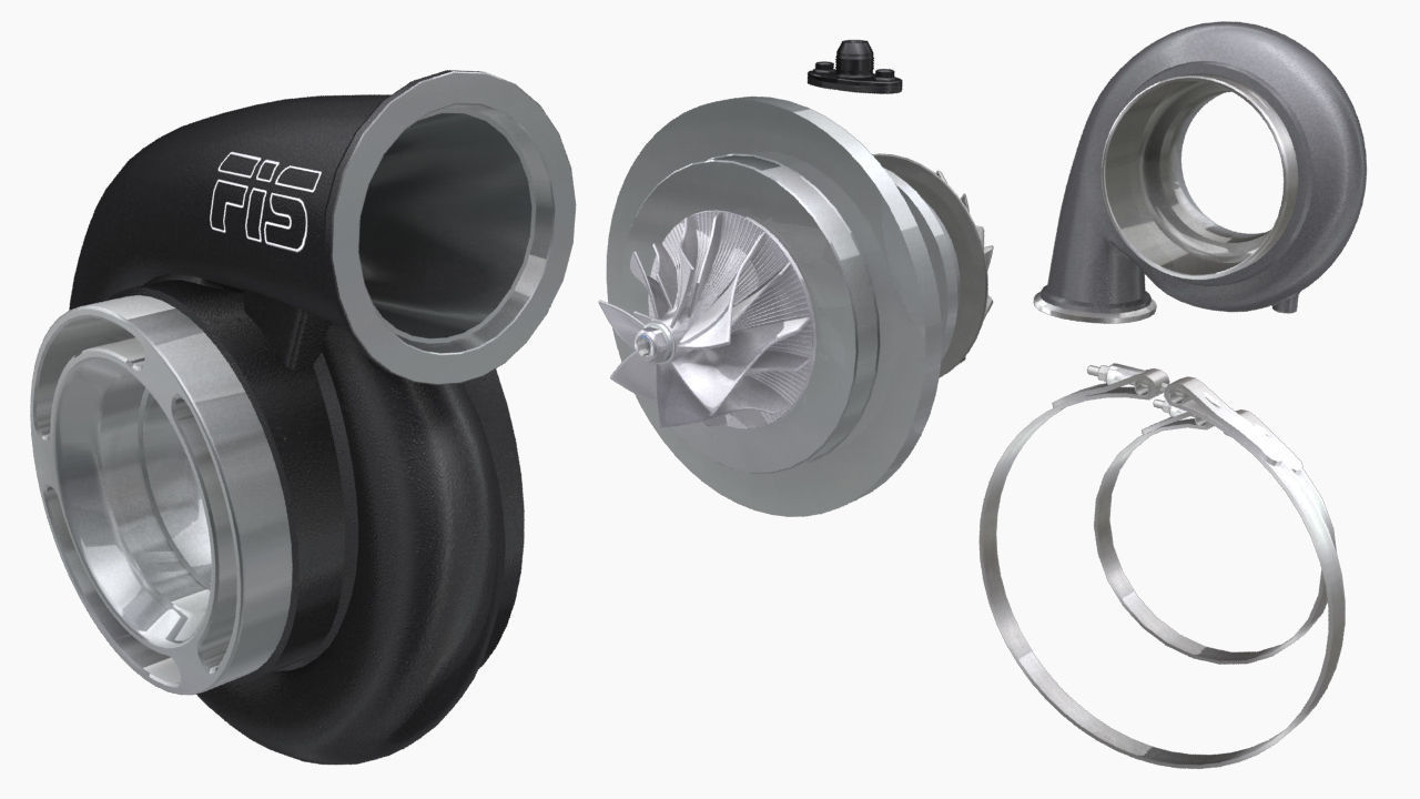 3D model Forced Inductions GTR 98mm GEN3 turbocharger VR / AR / low ...