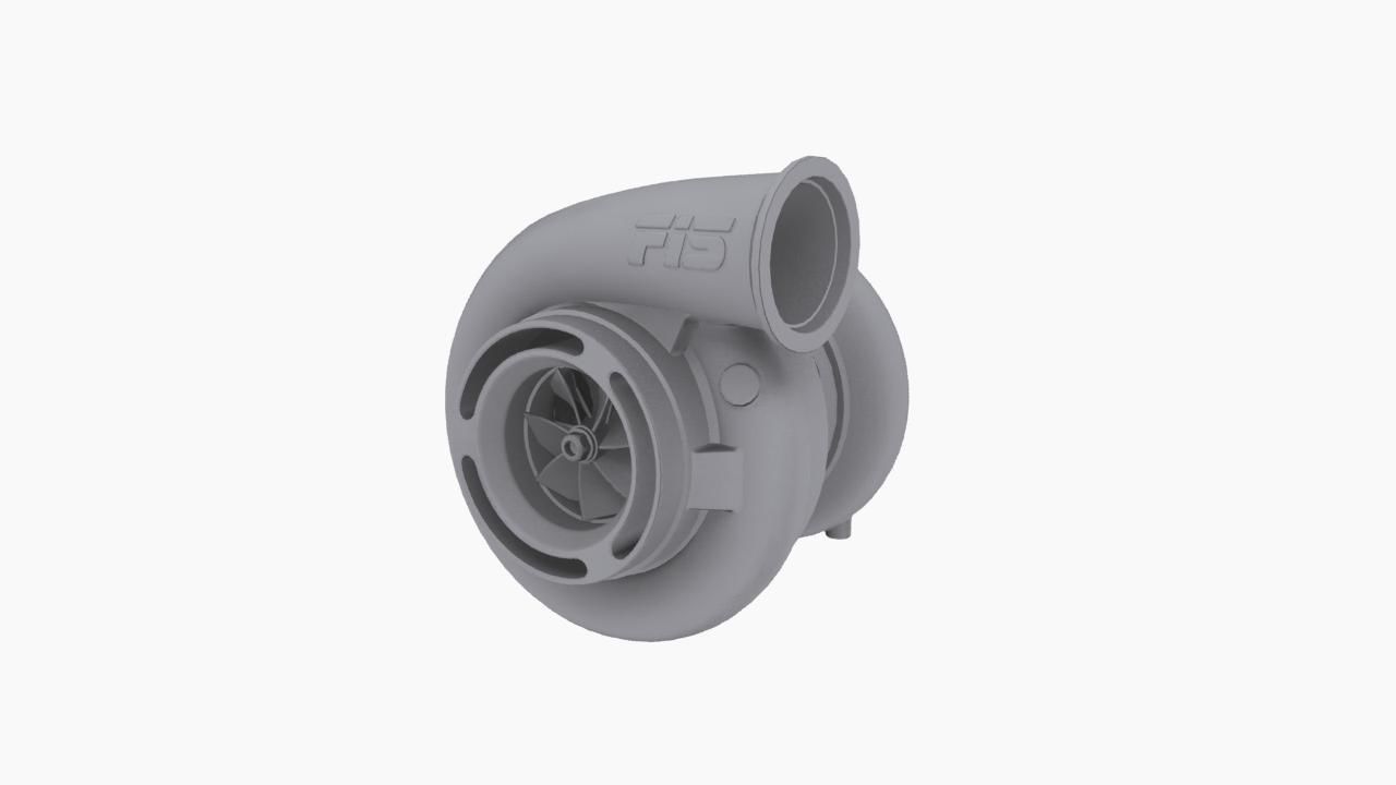 3D model Forced Inductions GTR 107mm GEN4 black polished turbocharger ...