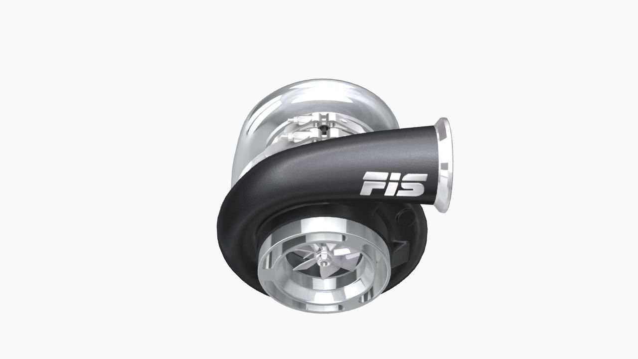 3D model Forced Inductions GTR 107mm GEN4 black polished turbocharger ...