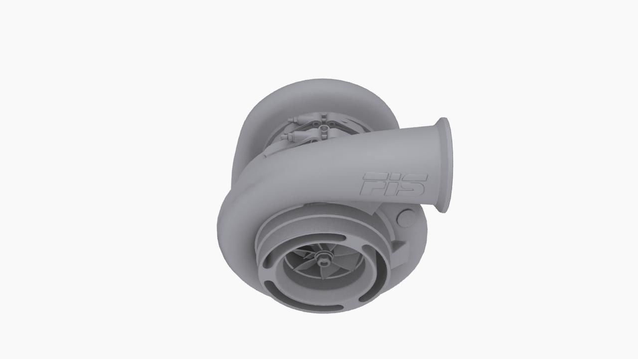 3D model Forced Inductions GTR 107mm GEN4 black polished turbocharger ...
