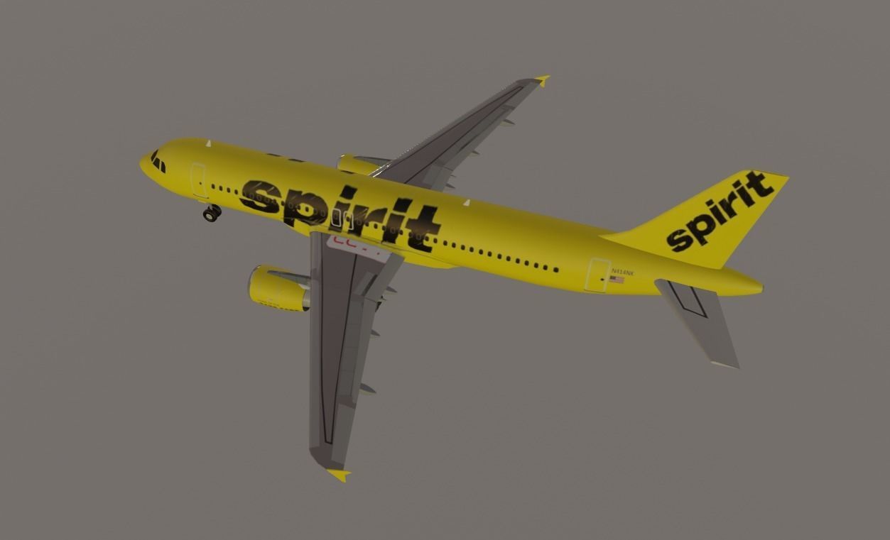 3D model Spirit Airlines airbus a320 low poly 3D model VR / AR / low ...