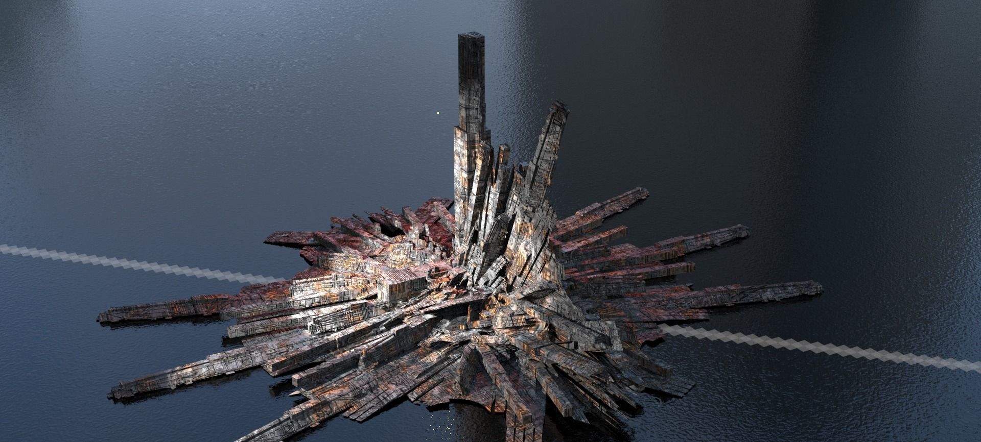 Crystal Magma Stone giant pillars 3D model | CGTrader