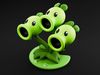 Threepeater Plants vs Zombies 3D model 3D printable | CGTrader