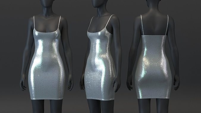 Metallic Dress 3D model | CGTrader