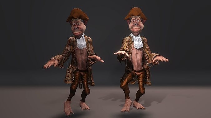 Monkey High quality character full Rigged and Animated 3D model ...