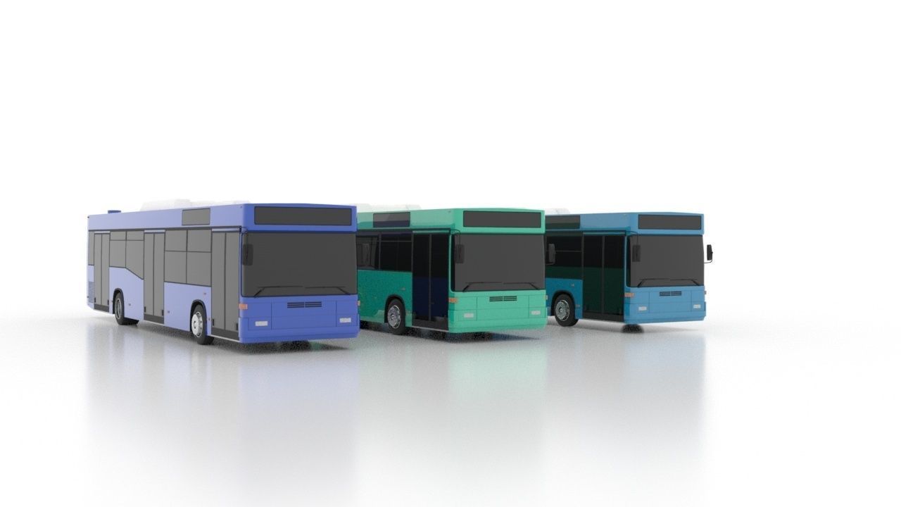 3D Model Collection ELVO Bus Pack Low VR / AR / low-poly | CGTrader