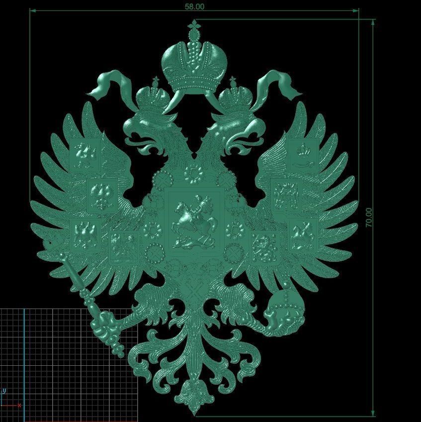 Gerb 6 coat of arms of the Russian Empire 3D model 3D printable | CGTrader