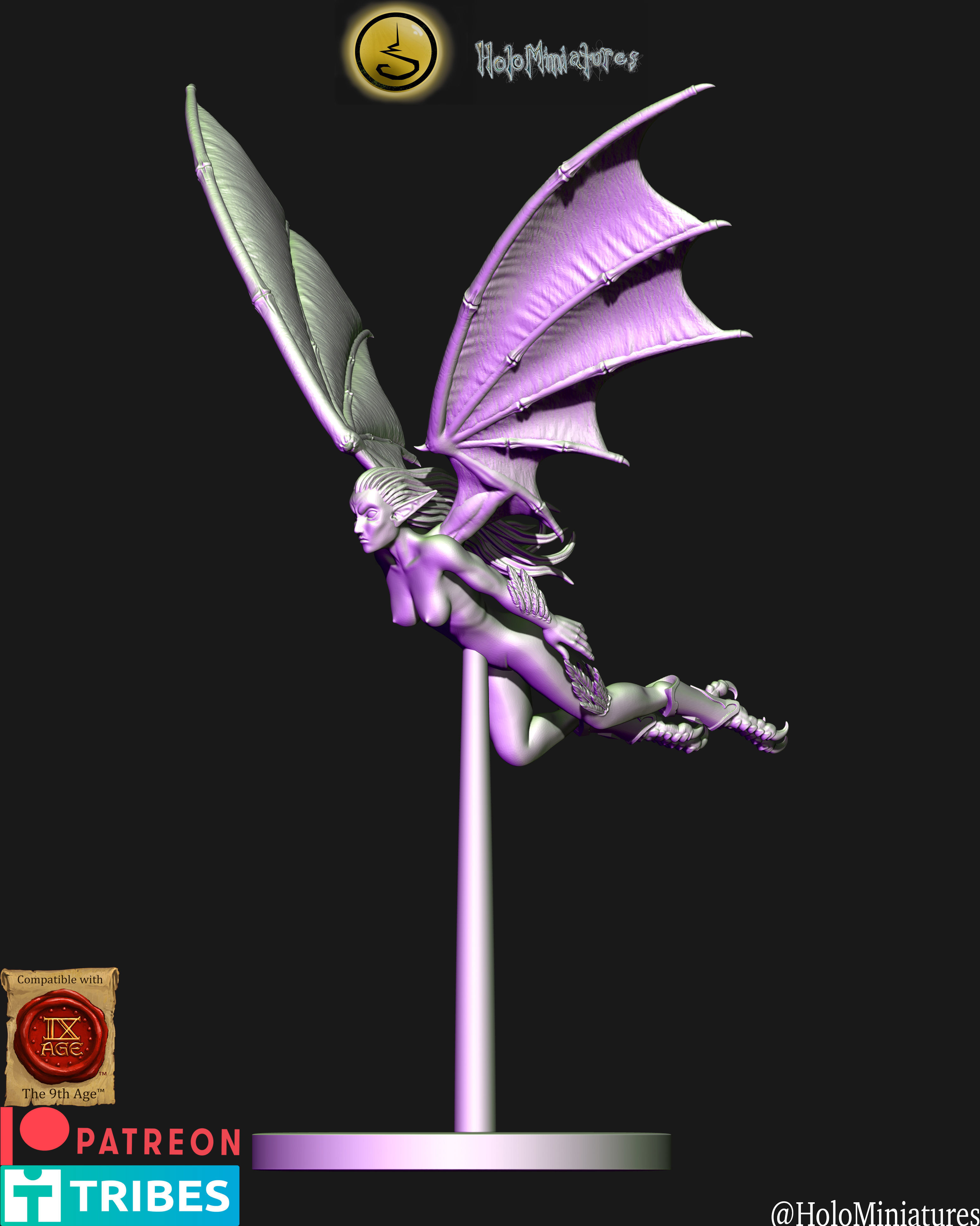Dark elves Harpies unit 3D model 3D printable | CGTrader