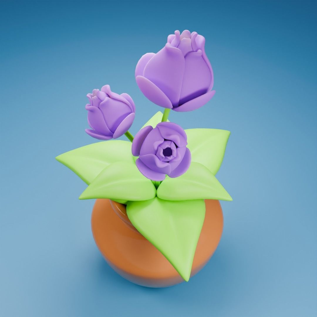 Stylized Flowerpot free 3D model | CGTrader