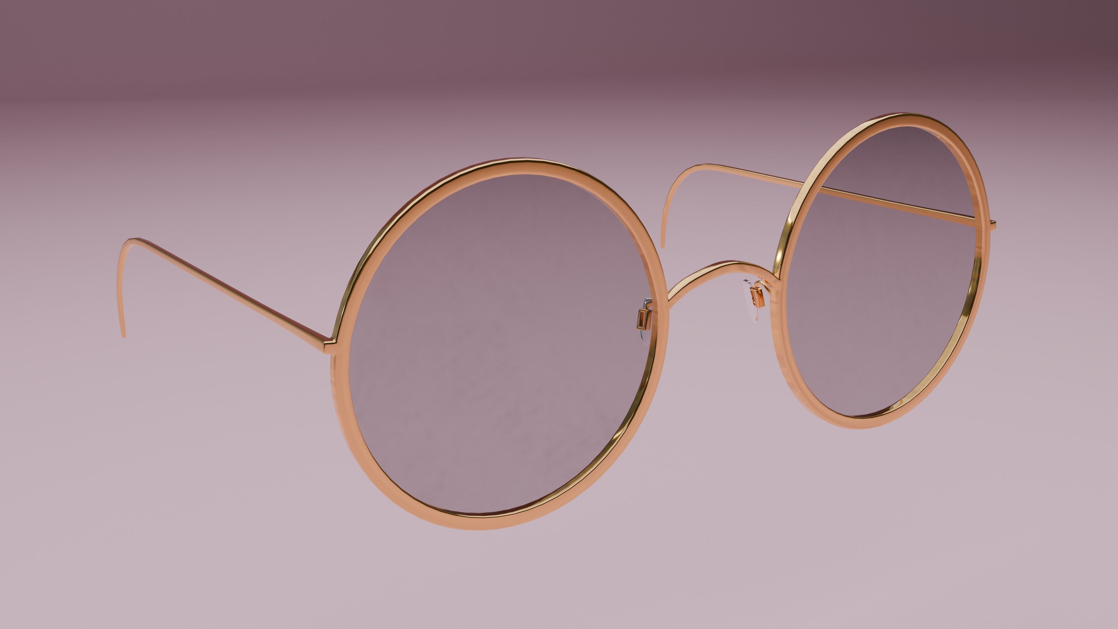 3D model golden round Glasses VR / AR / low-poly | CGTrader