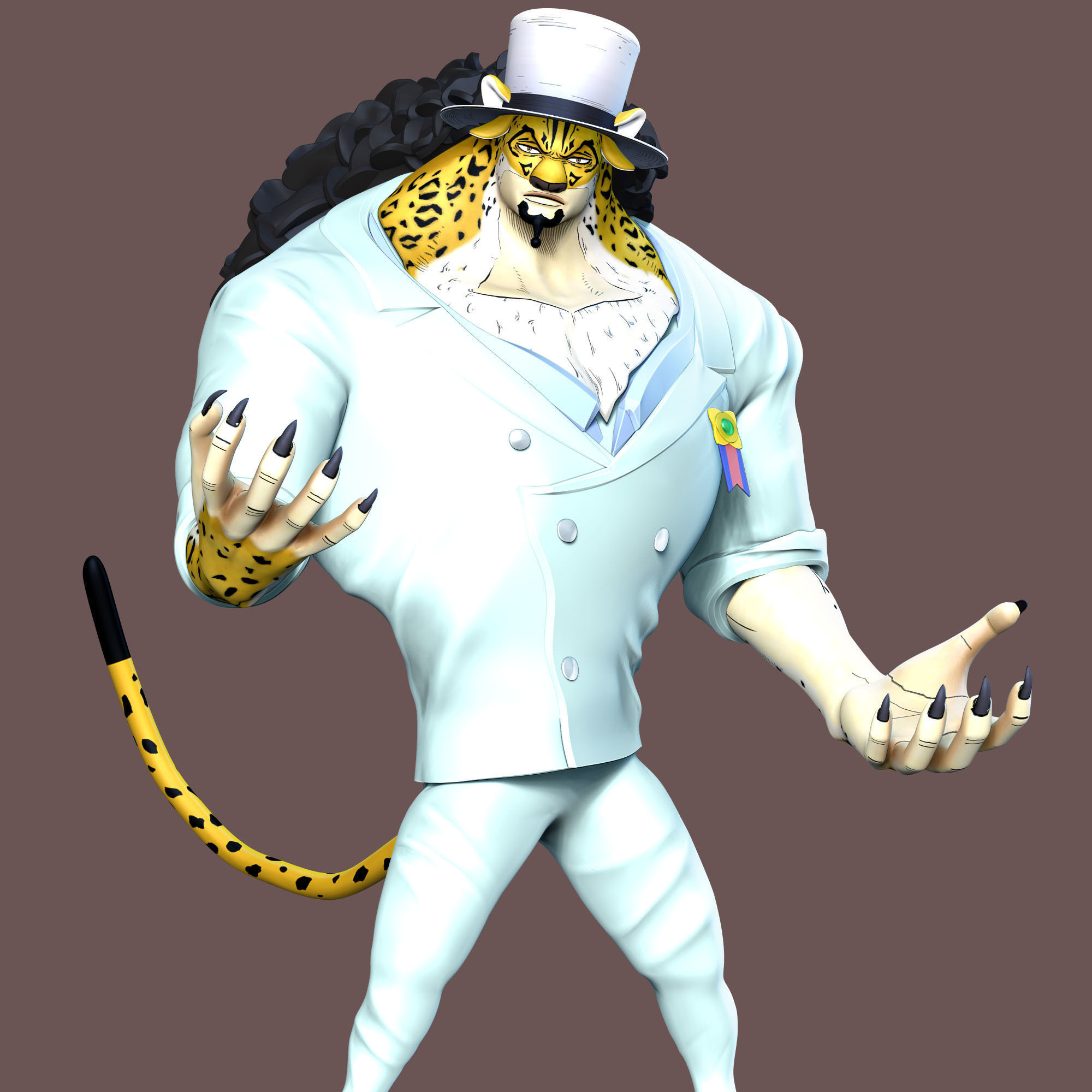 Rob Lucci beast form Leopard - One Piece 3D model 3D printable | CGTrader