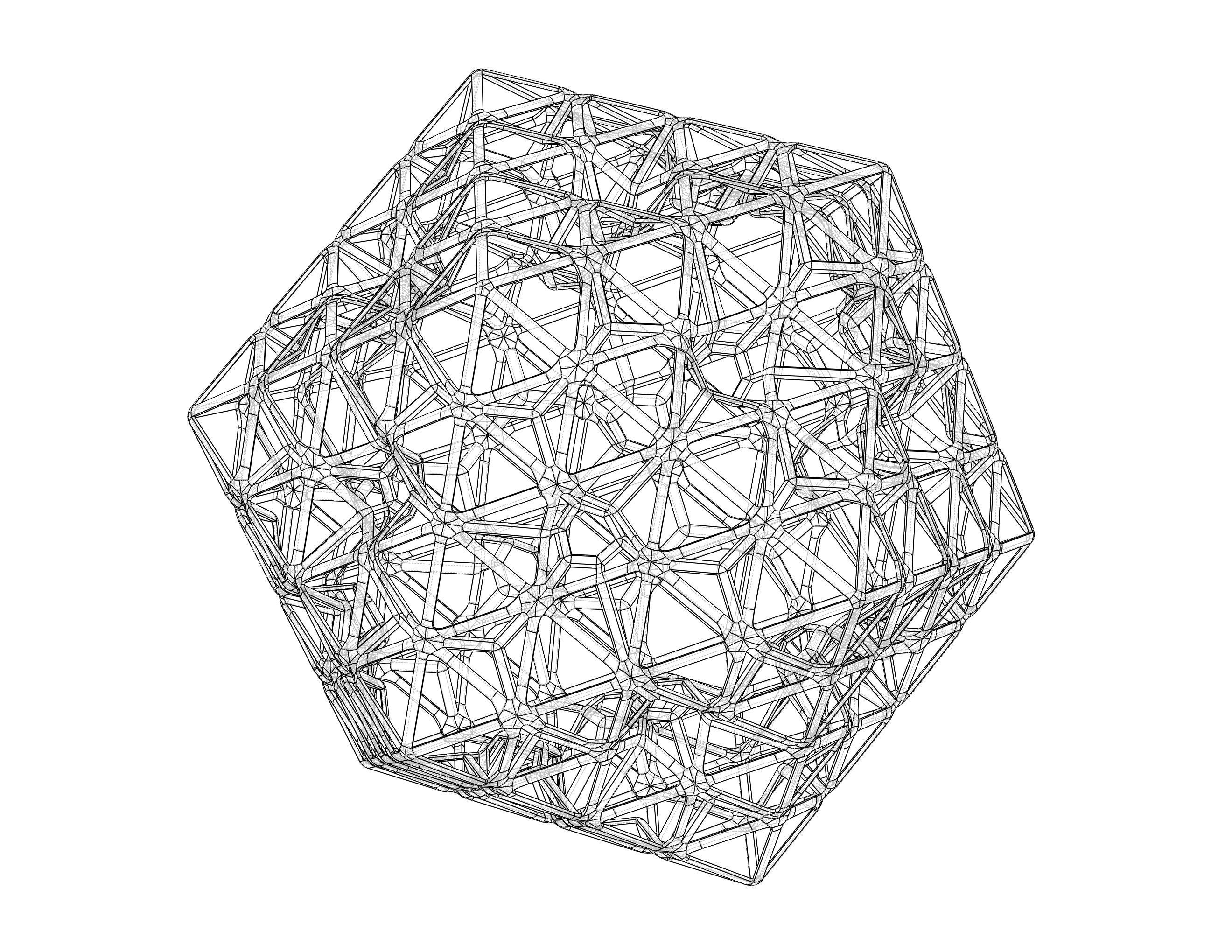 Wireframe Shape Icosahedron Flake 3D model 3D printable | CGTrader