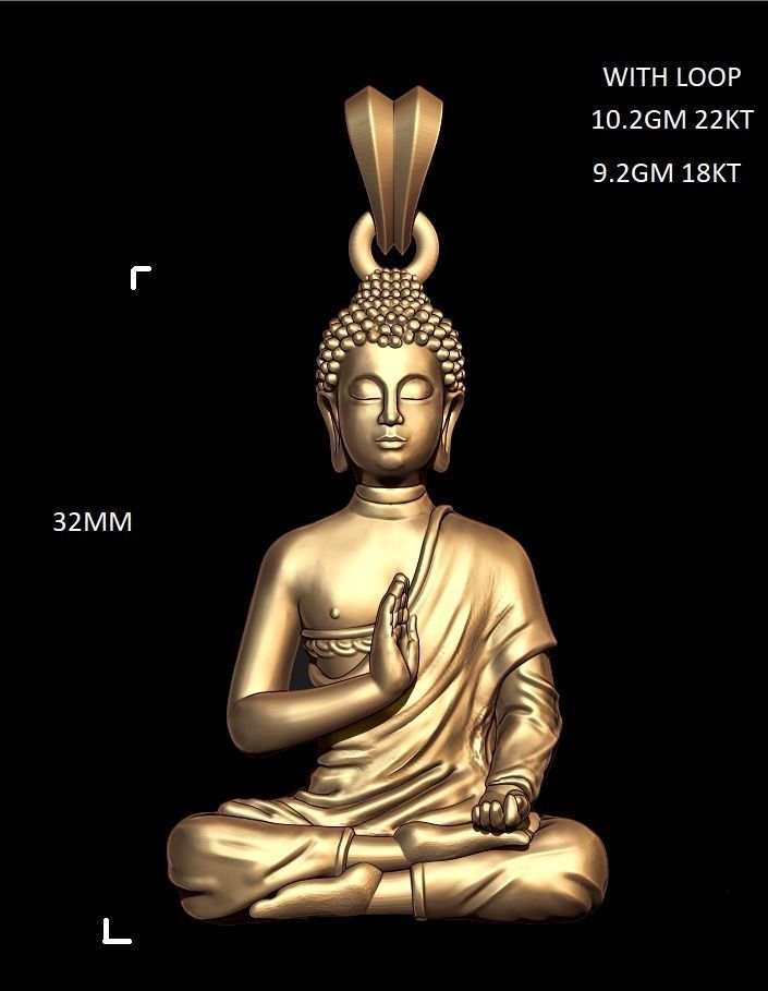 Budha pendant 3D model 3D printable | CGTrader