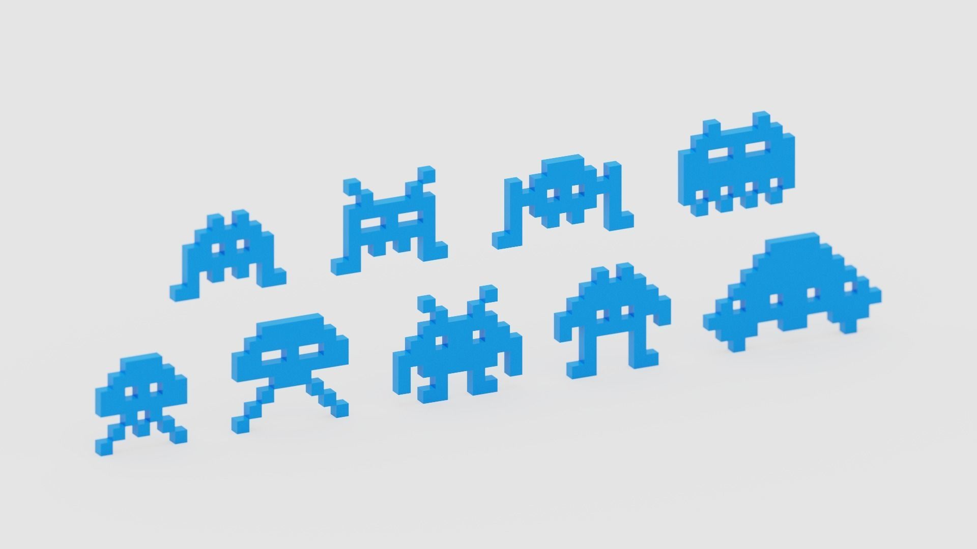 3D model Pixel Game Aliens VR / AR / low-poly | CGTrader